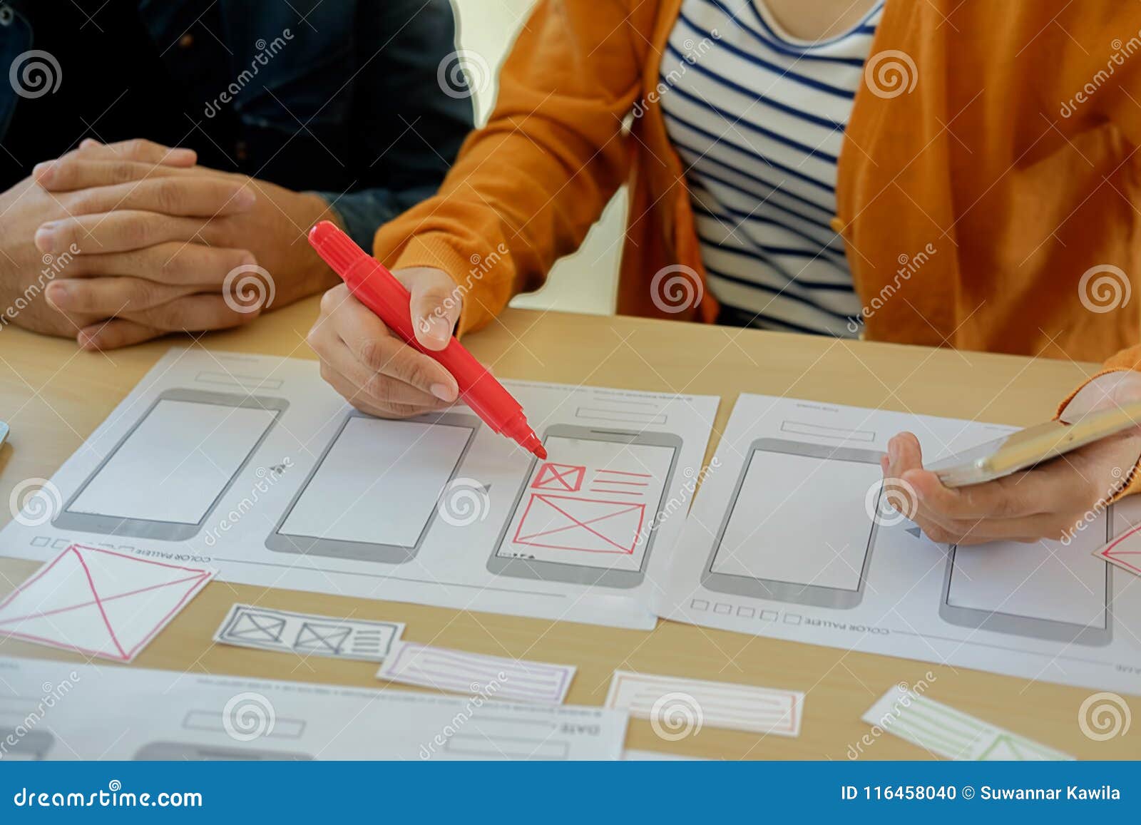 Designer Drawing Web Template Layout Development Responsive Bran Stock ...