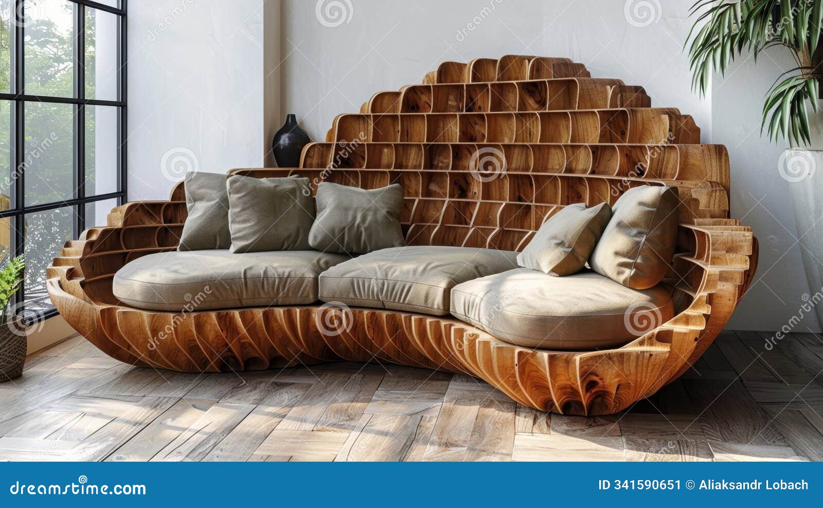 Designer Eco Sofa Stands in the Interior Stock Image - Image of green ...