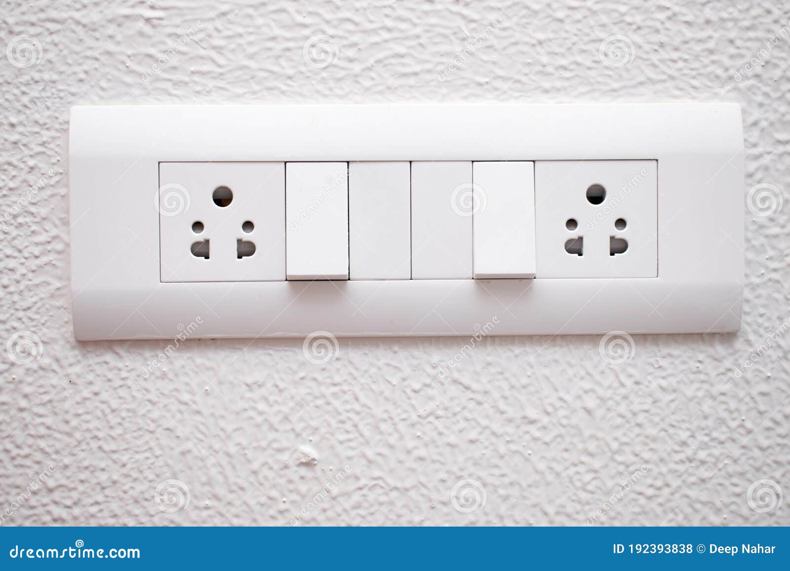 DESIGNER ELECTRICAL WHITE SWITCH BOARD with 3 PIN SOCKET and TWO SWITCH ...