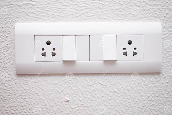 DESIGNER ELECTRICAL WHITE SWITCH BOARD with 3 PIN SOCKET and TWO SWITCH ...