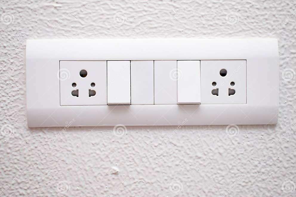 DESIGNER ELECTRICAL WHITE SWITCH BOARD with 3 PIN SOCKET and TWO SWITCH ...