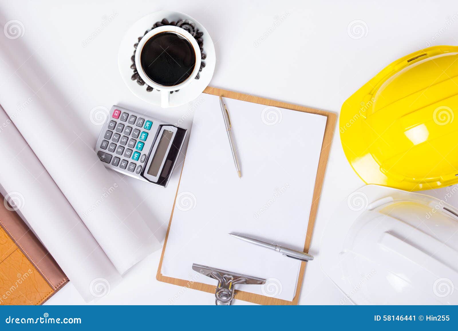 Designer and Engineer desk stock image. Image of blueprint - 58146441