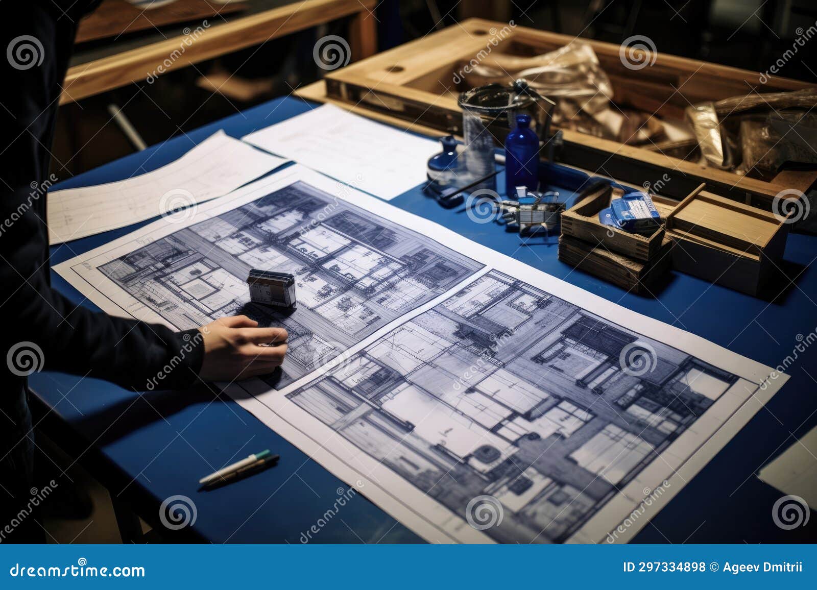 Designer Engineer Draft Equipment Model Develop Drawing Technical ...
