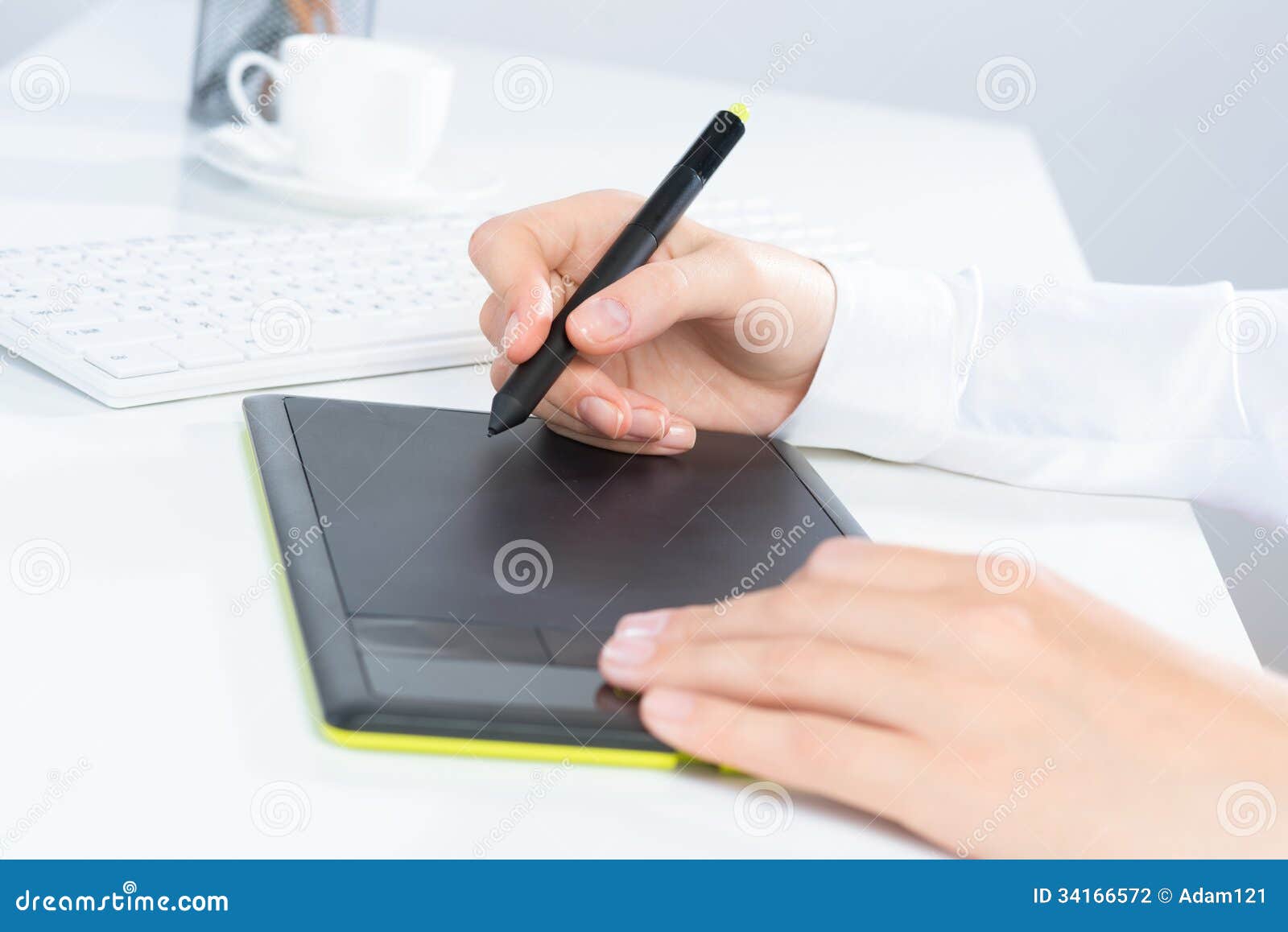 Designer Hand Drawing a Graph on the Tablet Stock Photo - Image of ...