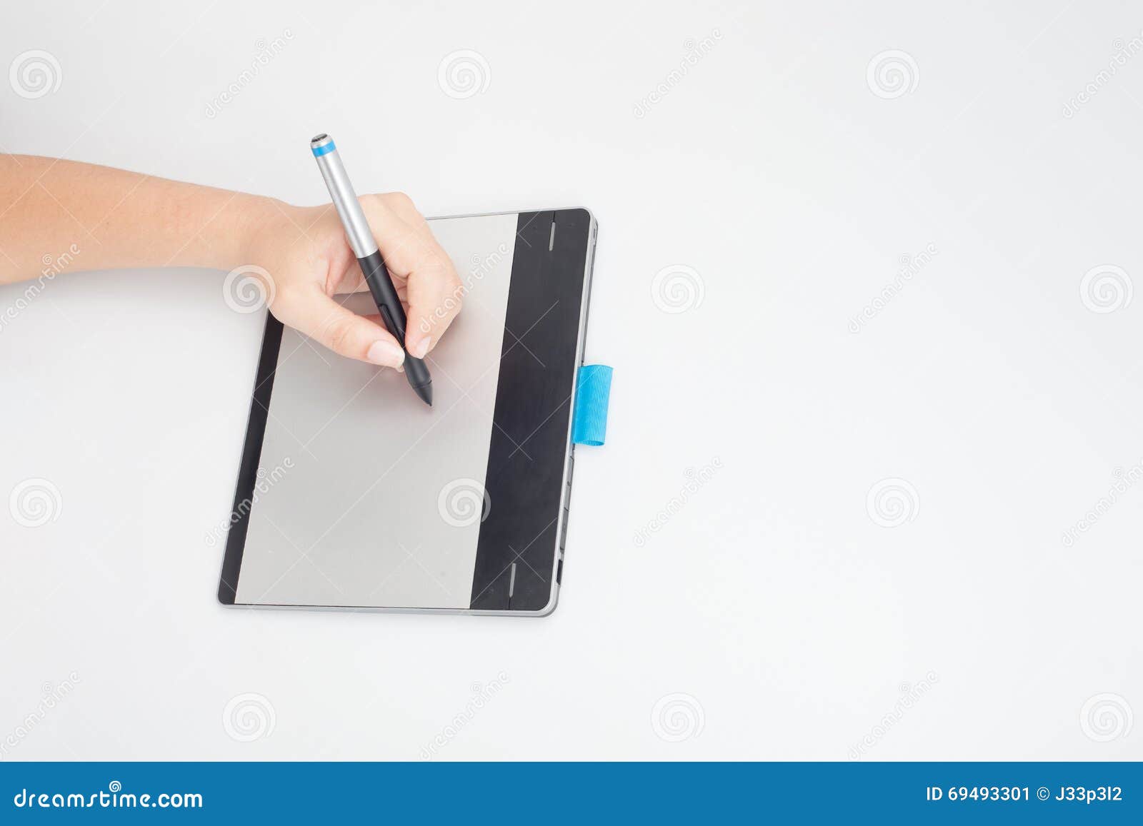 Designer Hands Writing on Digital Tablet Stock Image - Image of office ...