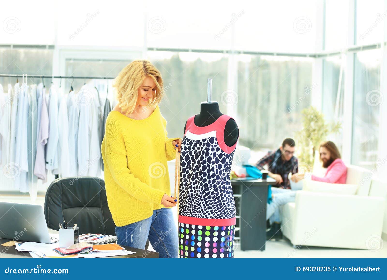 Designer and His Team is Working on New Models in Apparel Stock Image ...