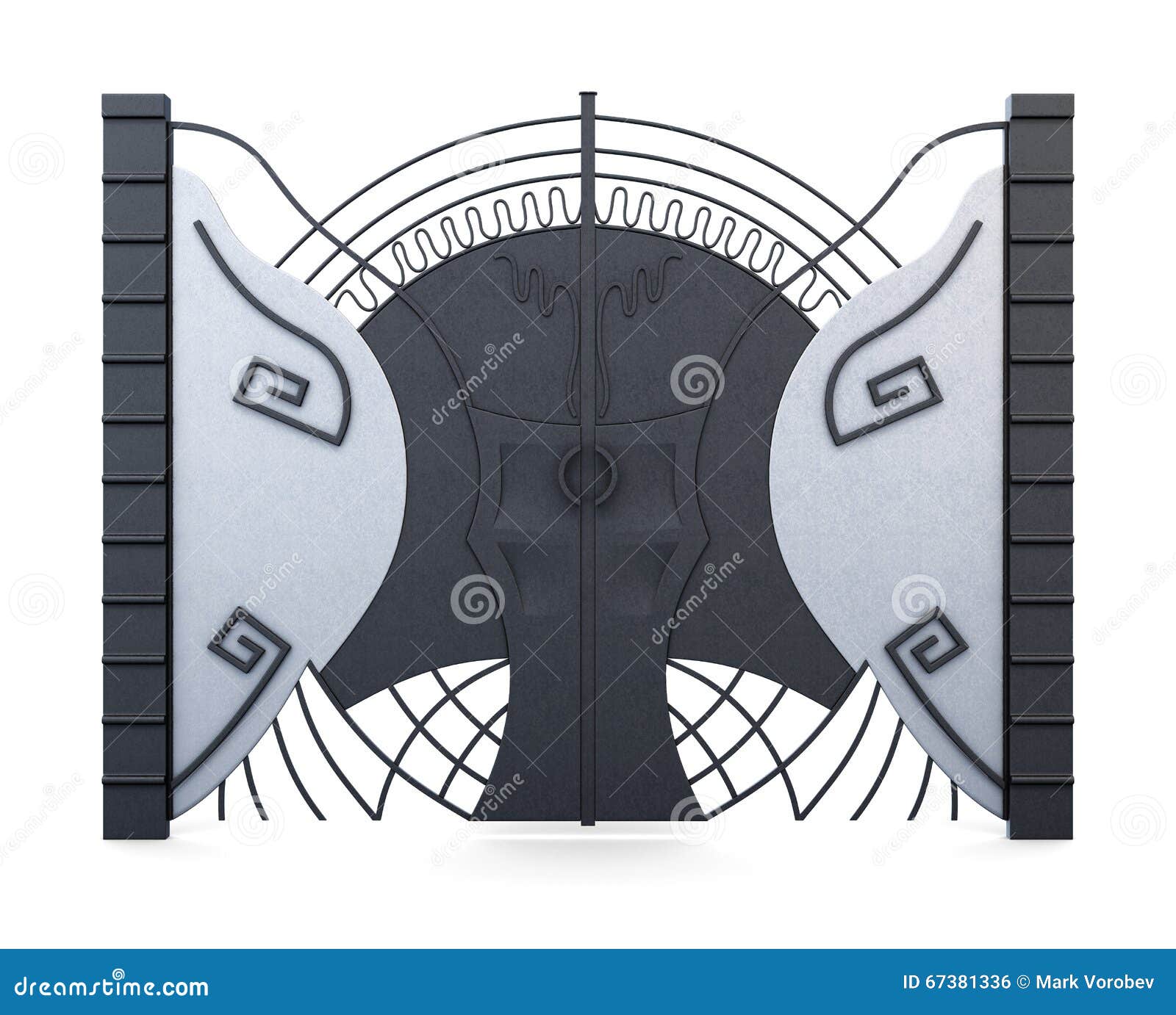 Designer Iron Gate Isolated on White Background. 3d Rendering Stock ...