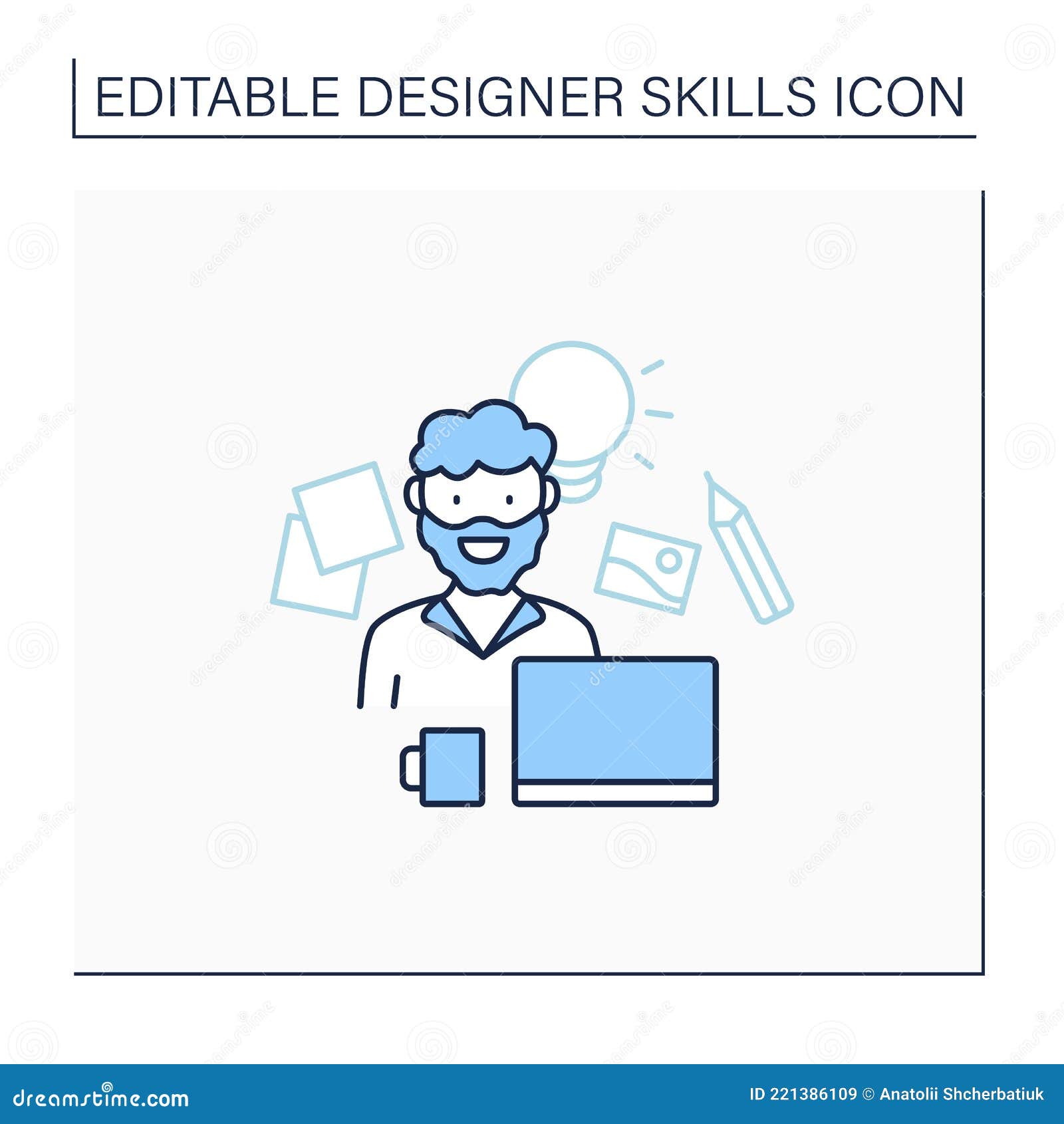 Designer Line Icons Collection. Creator, Stylist, Architect, Artist ...