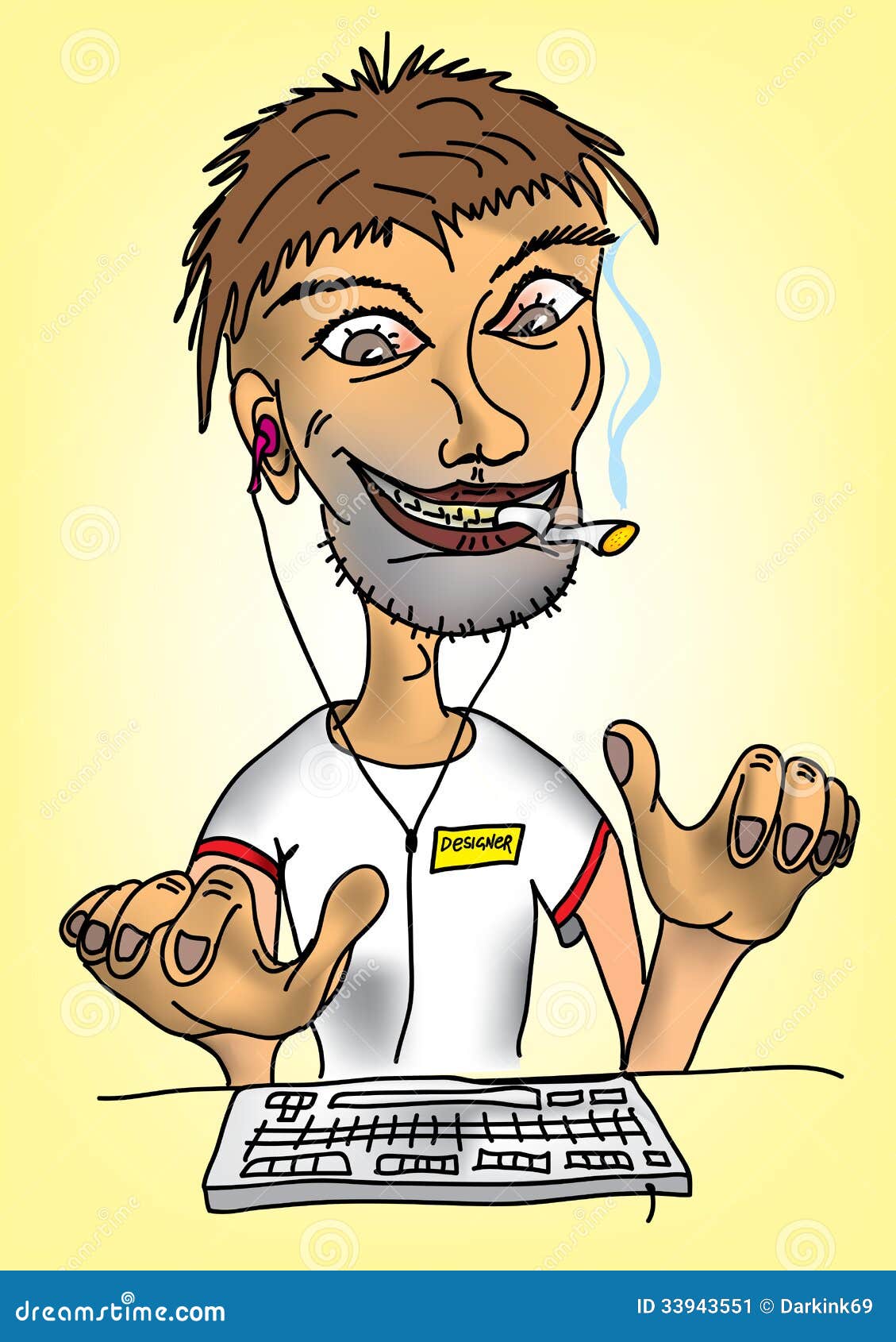 Designer with a Mad Kind of Work Stock Vector - Illustration of ...