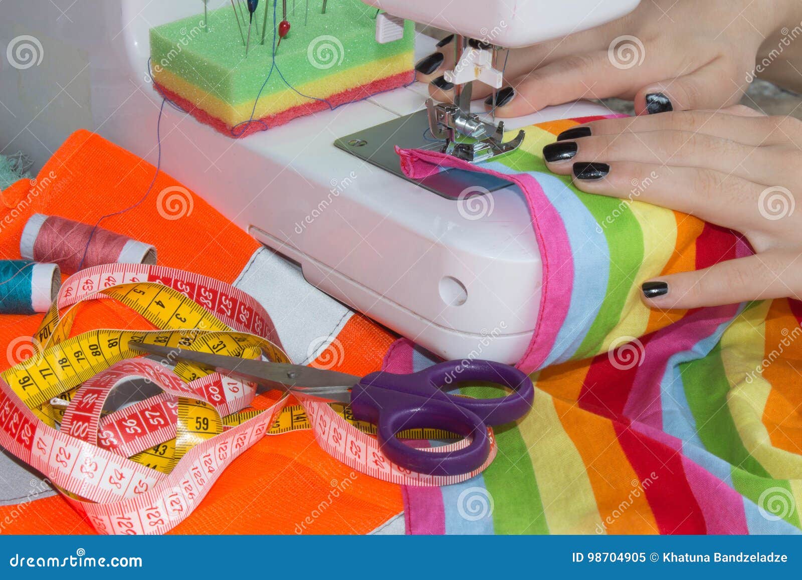 Designer Making a Garment in Her Workplace Stock Image - Image of ...