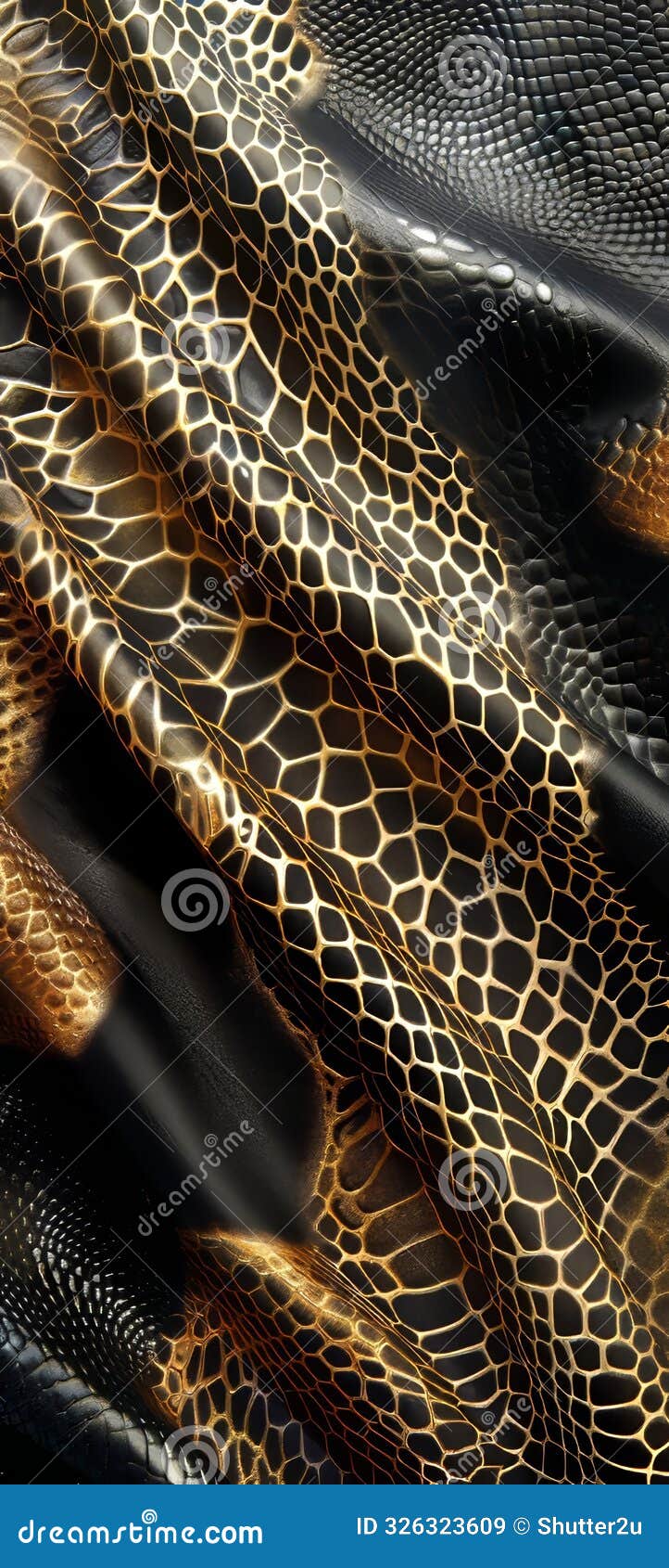 Designer Material Swatch Radiant Snake Pattern with a Glossy Finish ...