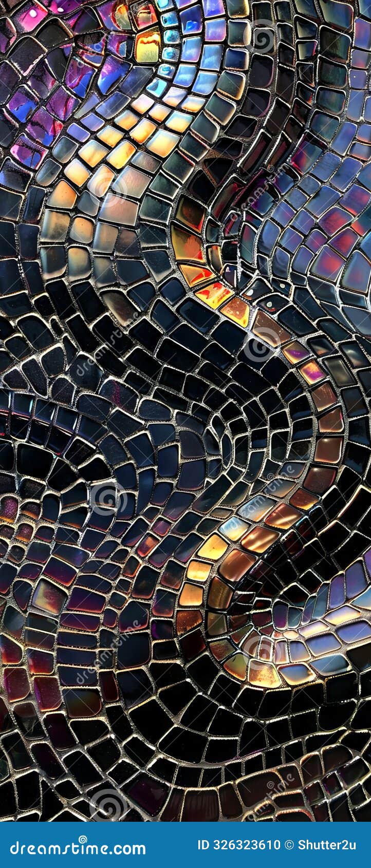 Designer Material Swatch Radiant Snake Pattern with a Glossy Finish ...