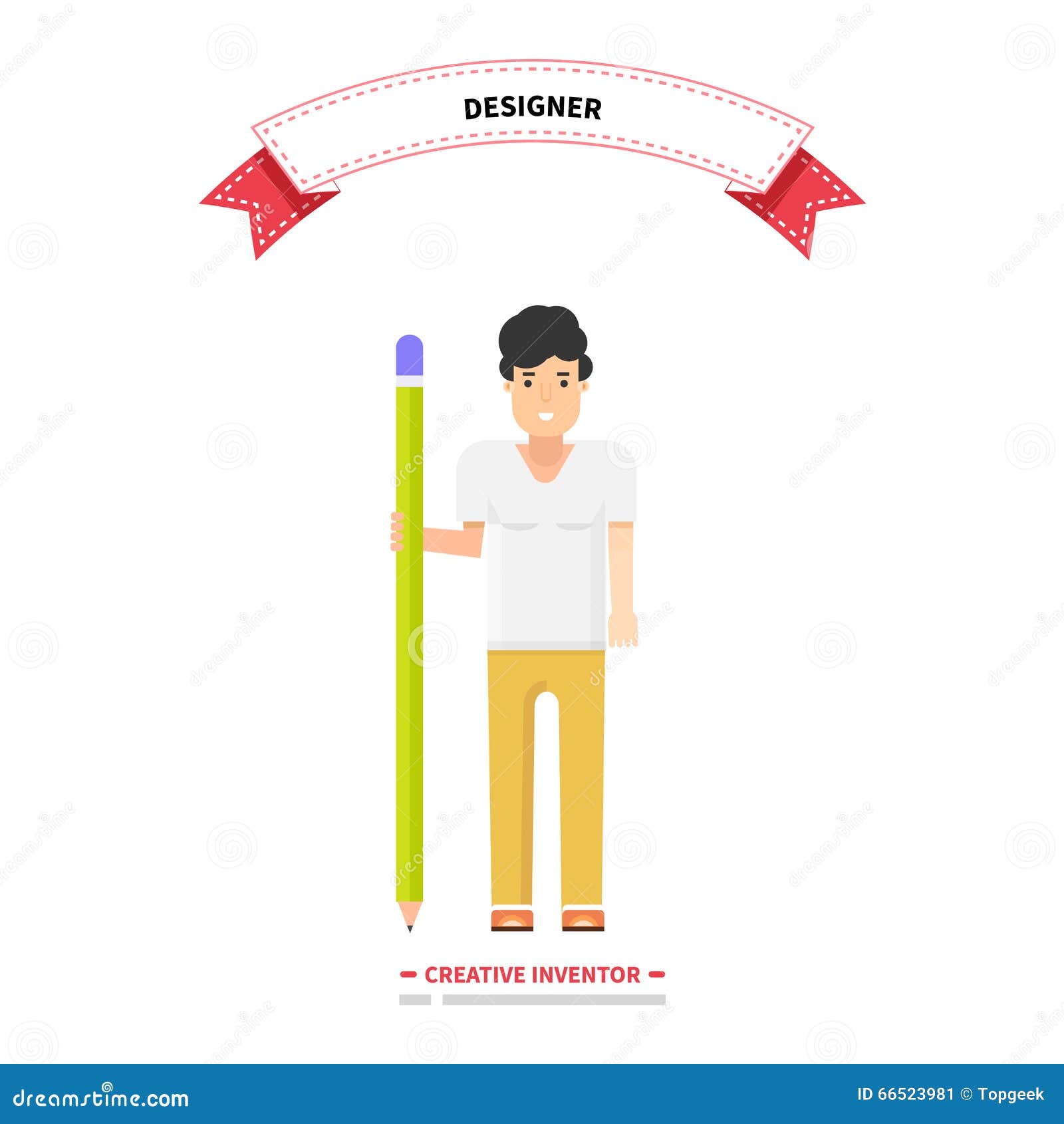 Designer Person Man. Creative Inventor Stock Vector - Illustration of ...