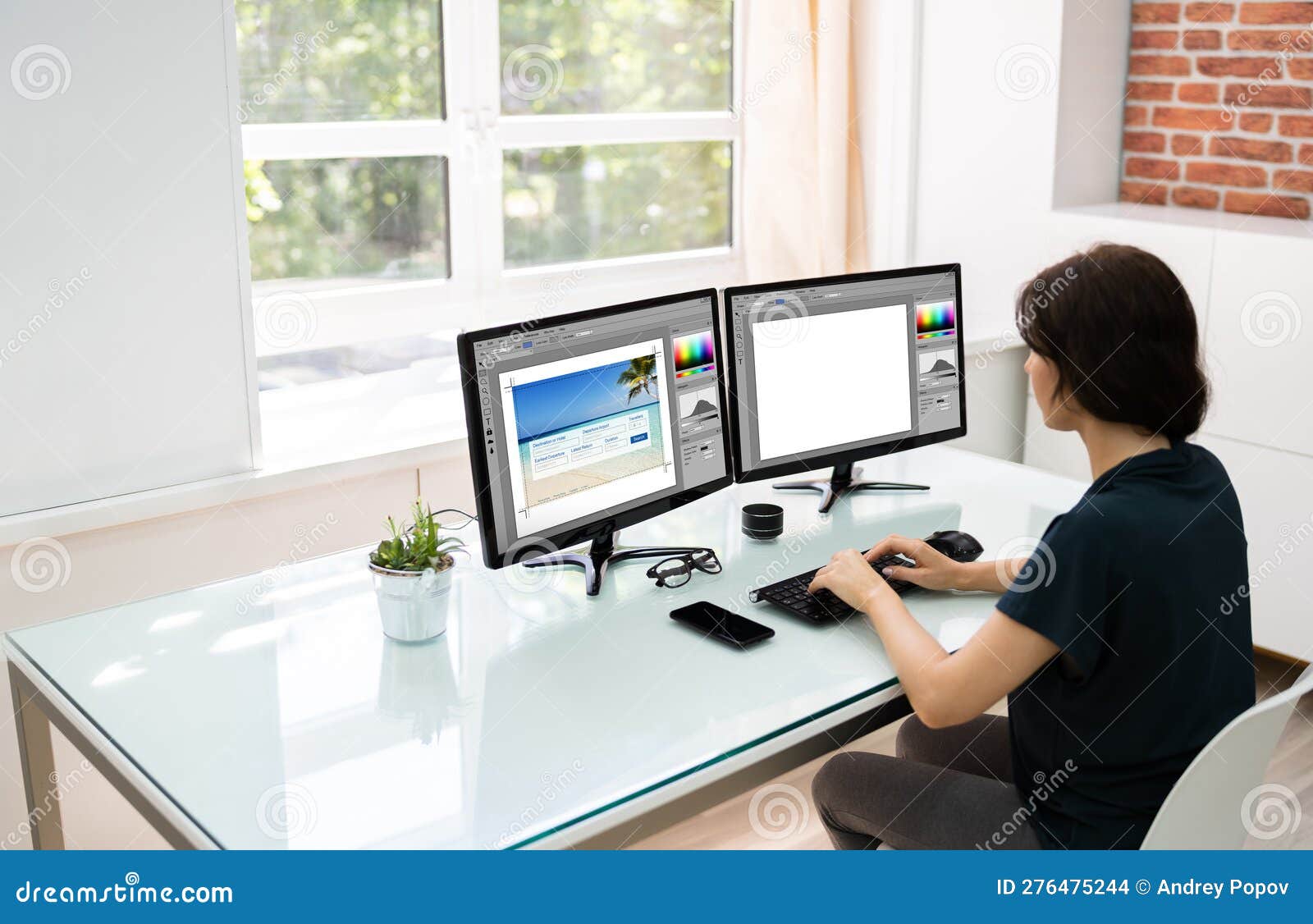 Designer or Photographer Editing Photos Stock Photo - Image of women ...