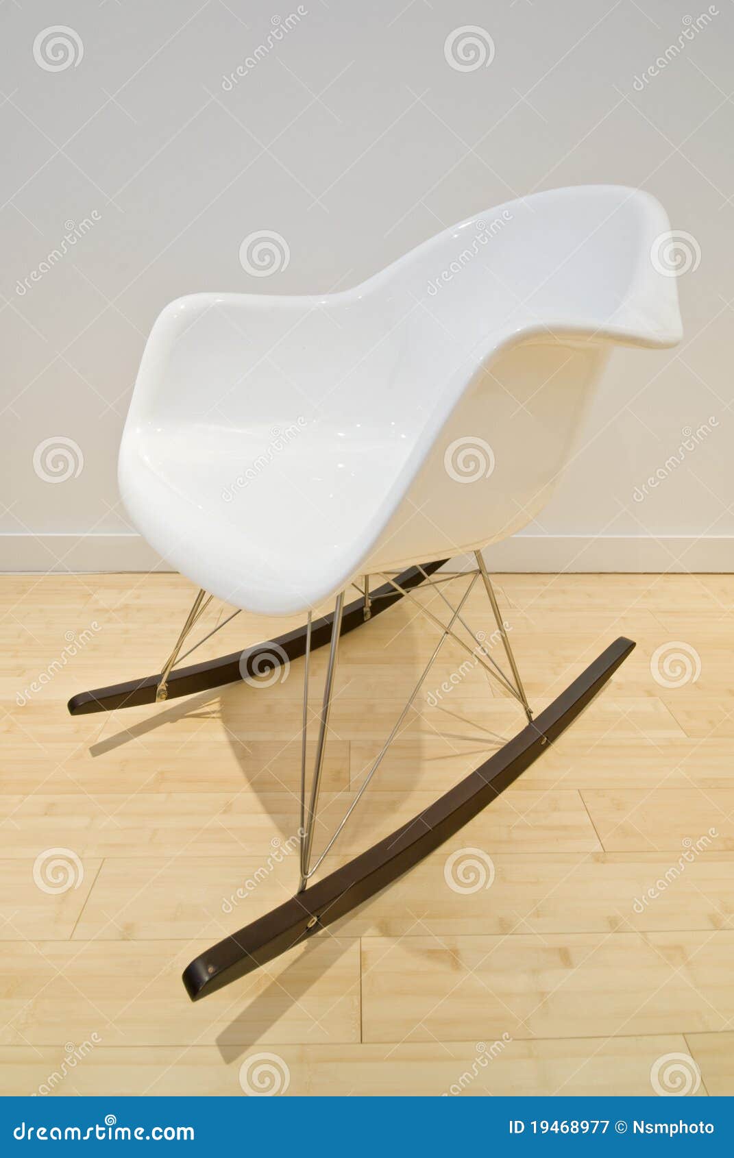 Designer Rocking Chair in White Stock Image - Image of firm, plastic ...
