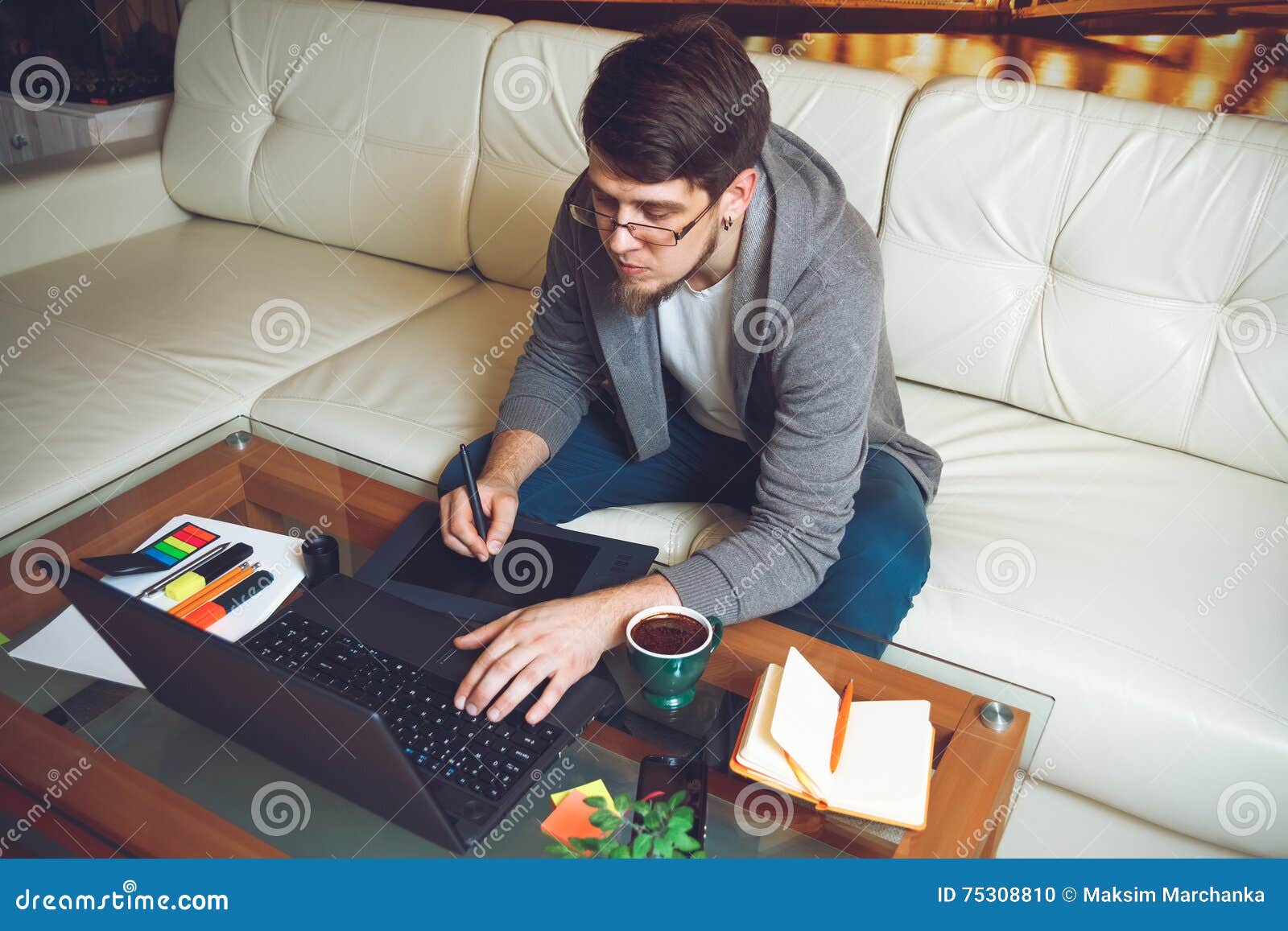The Designer S Job. Telework Concept Stock Photo - Image of agency ...