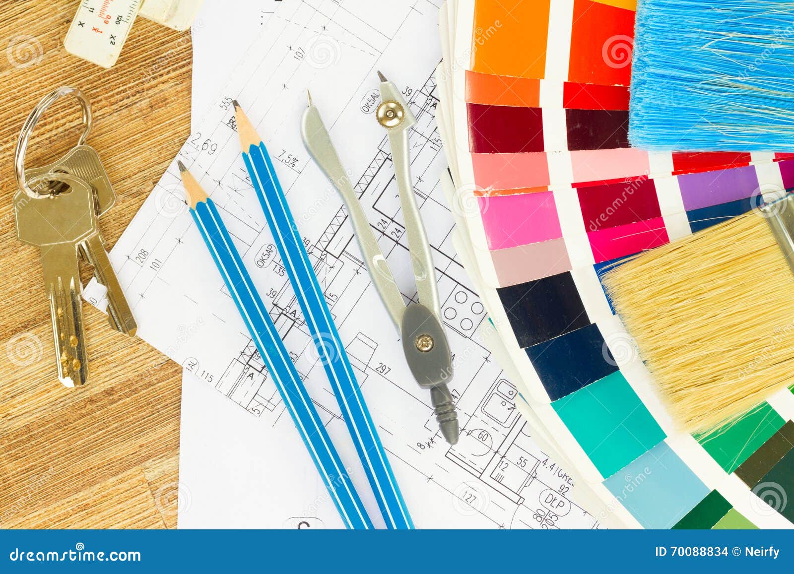 Designer s working table stock photo. Image of graphic - 70088834