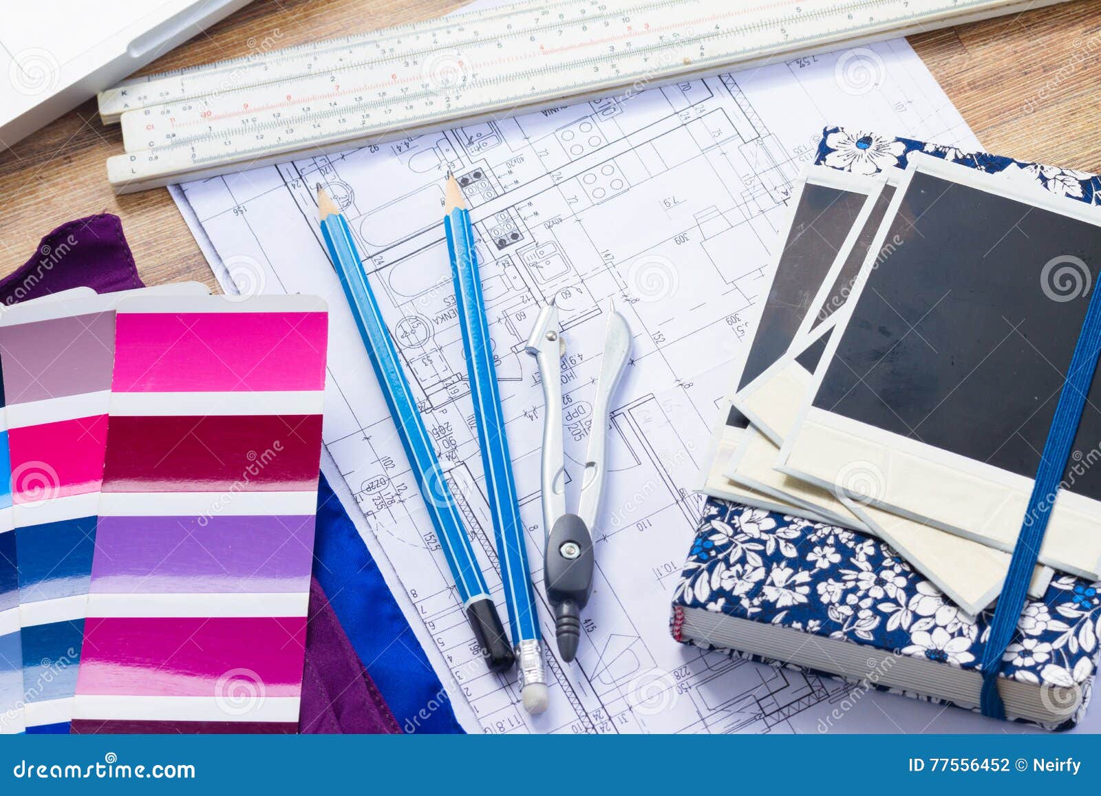 Designer s working table stock photo. Image of decoration - 77556452