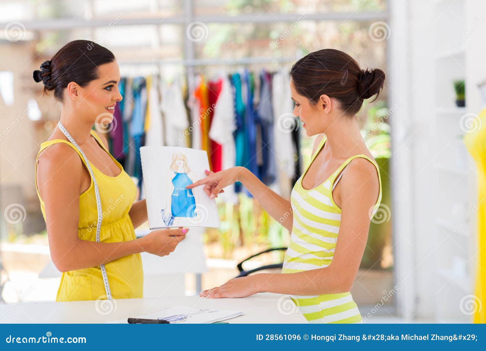 Designer Showing Design To Client Stock Photo - Image of design, girls ...
