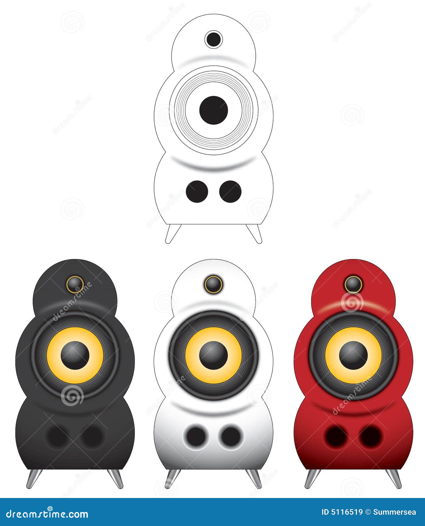 Designer Speaker Vector Illust Stock Vector - Illustration of legs ...