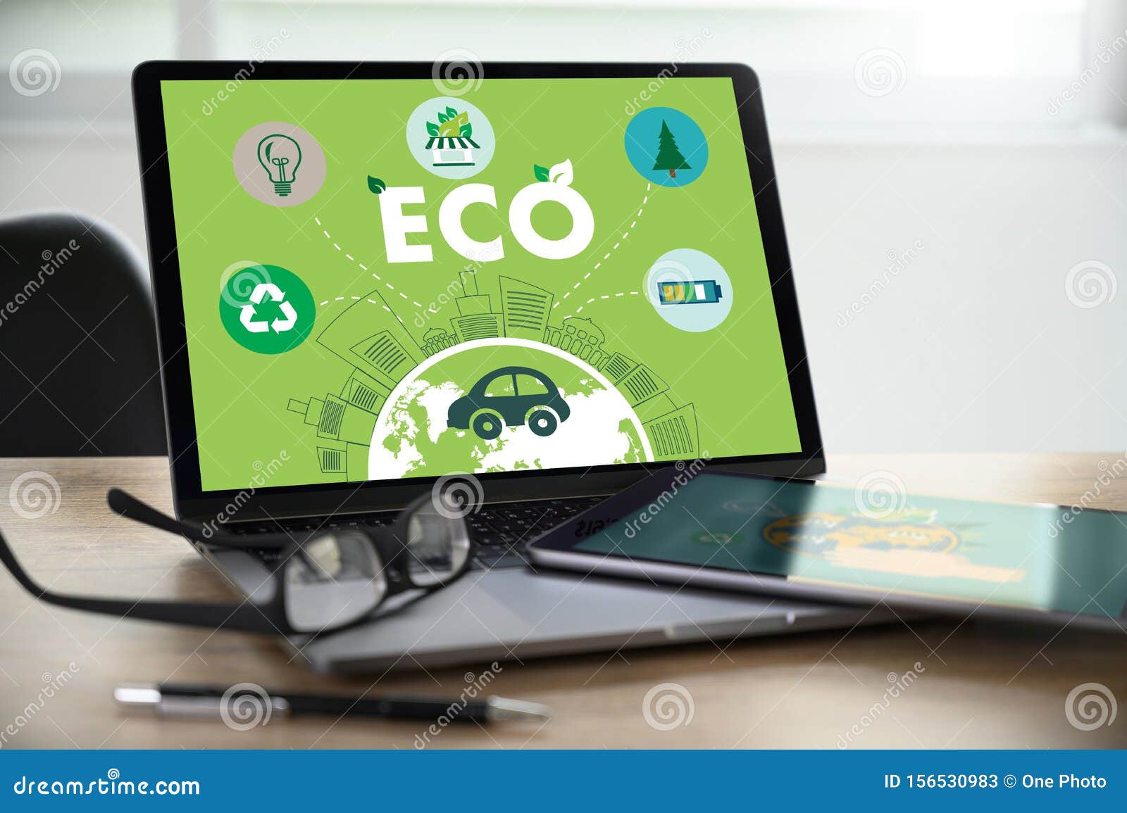 Designer Studio Eco-friendly Care of Ecosystem Recycling Stock Image ...