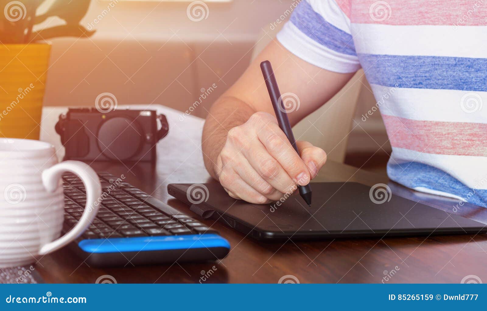 Designer with stylus pen stock image. Image of creativity - 85265159