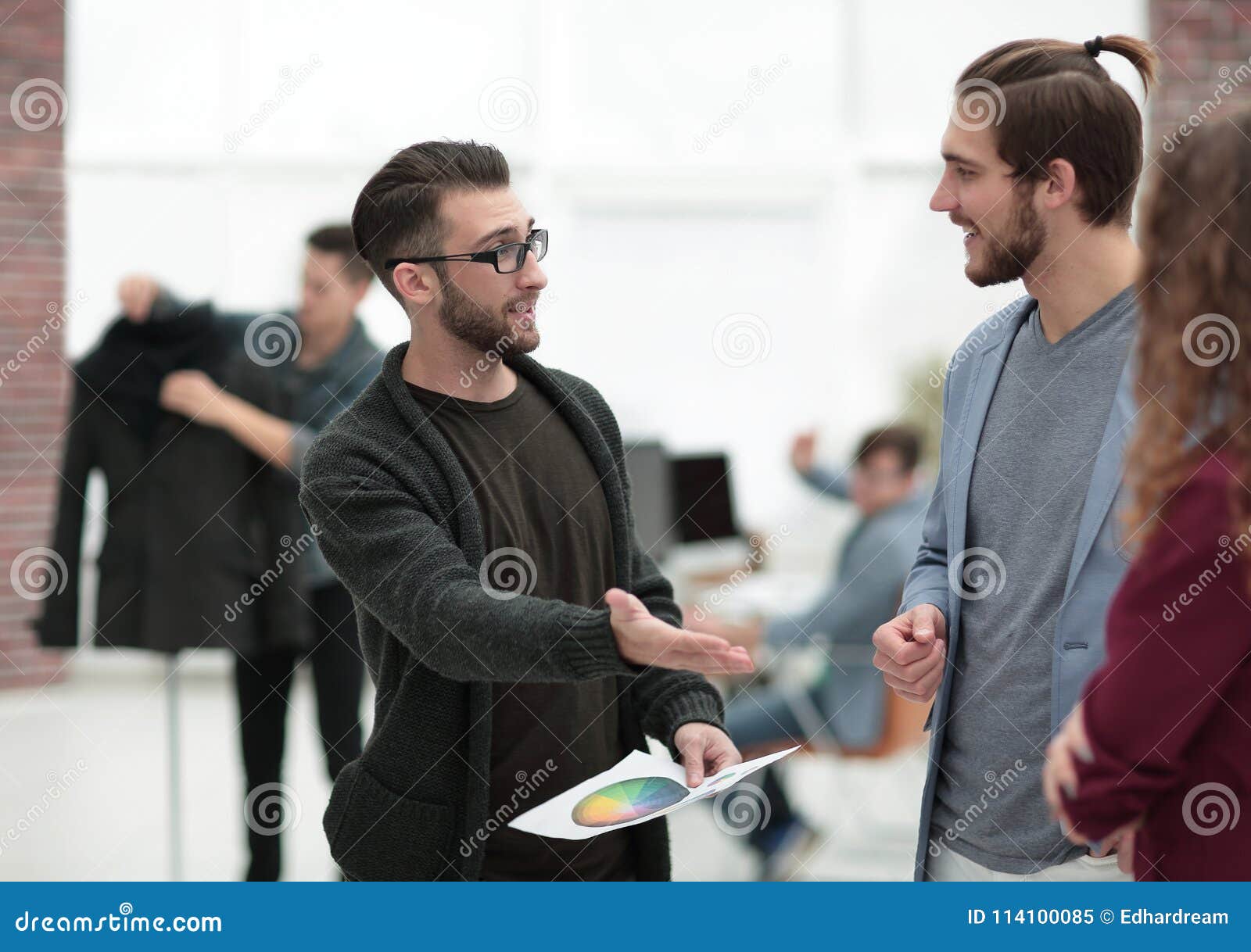 Designer Talking with a Client in a Modern Studio. Stock Image - Image ...
