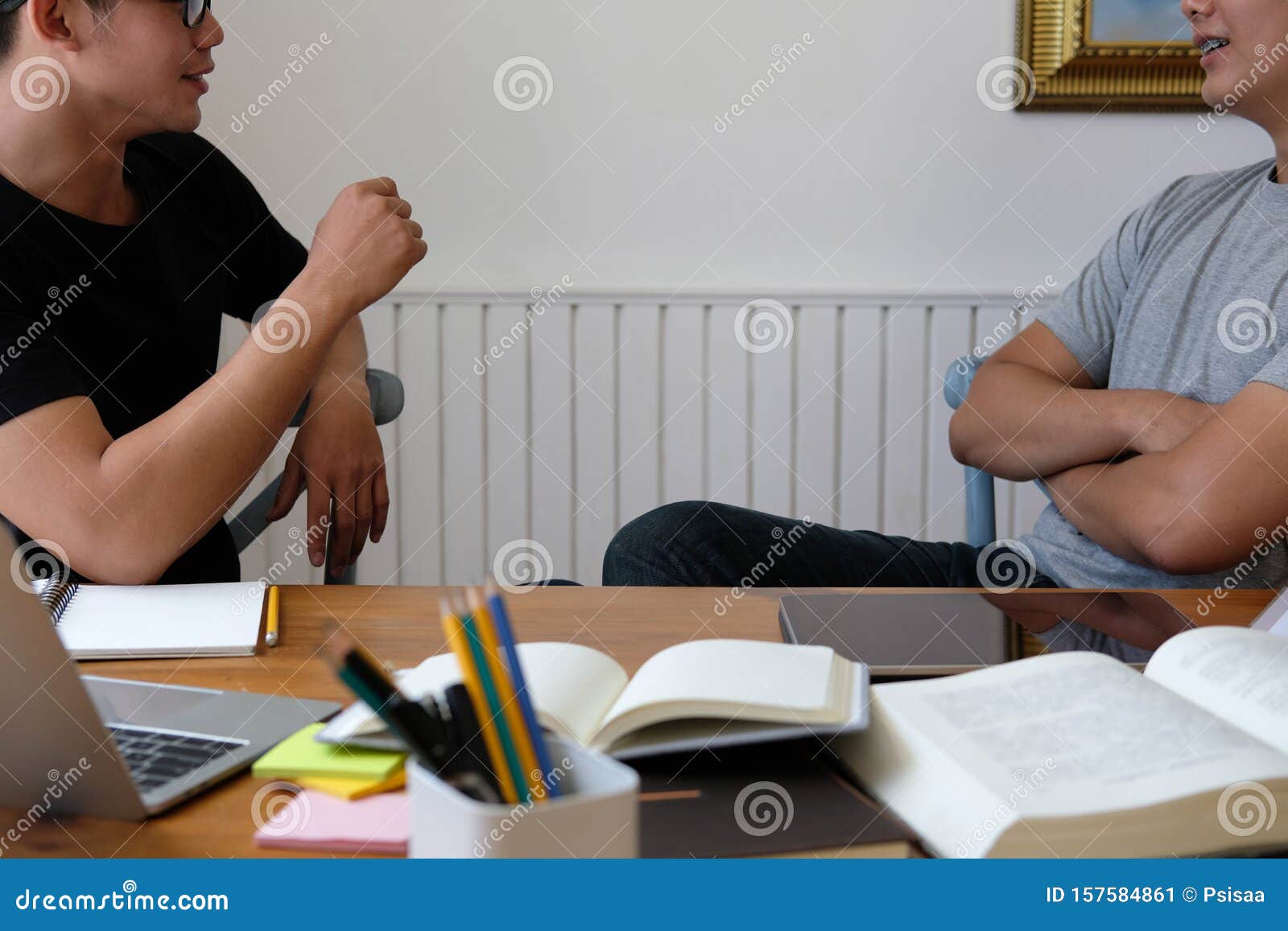 Designer Talking Discussing Creative Idea of Startup Project Stock ...