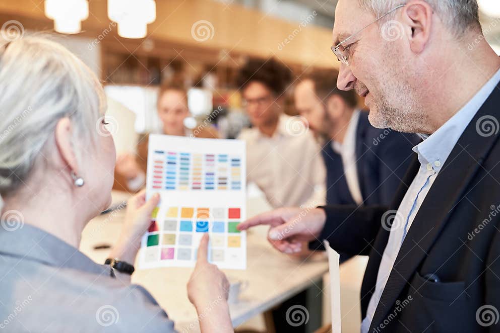 Designer Team with Color Scheme in Creative Workshop Stock Photo ...