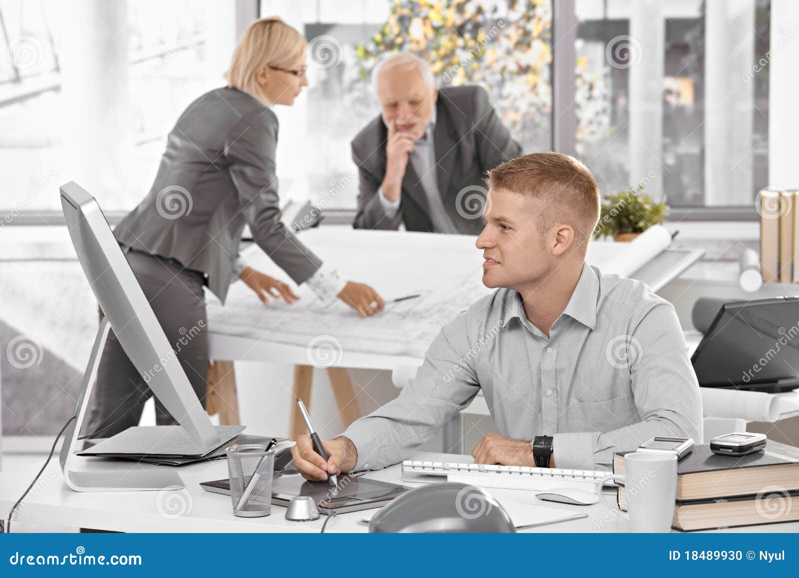 Designer Team at Work in Office Stock Photo - Image of business, design ...