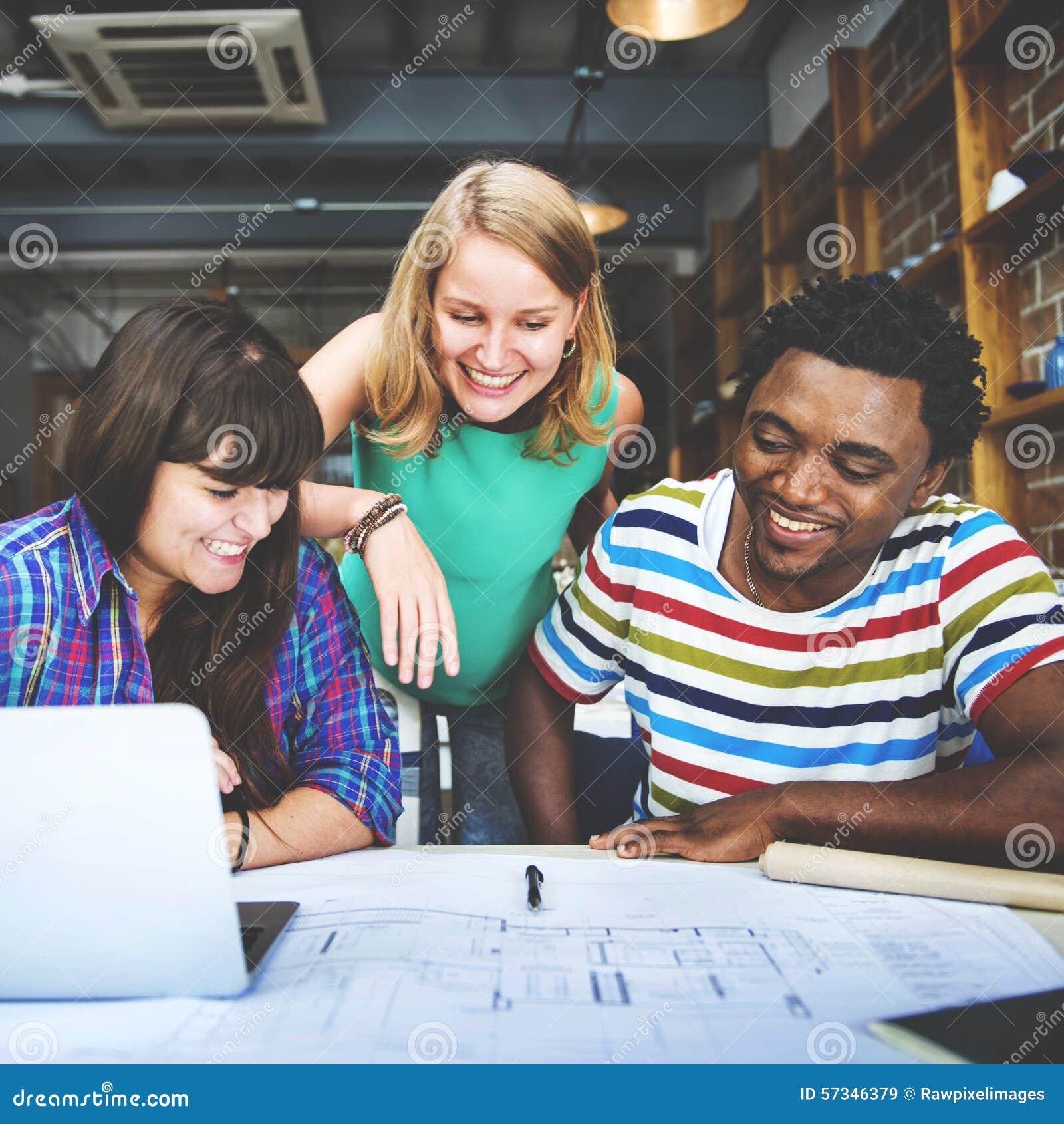 Designer Teamwork Brainstorming Planning Interior Concept Stock Image ...