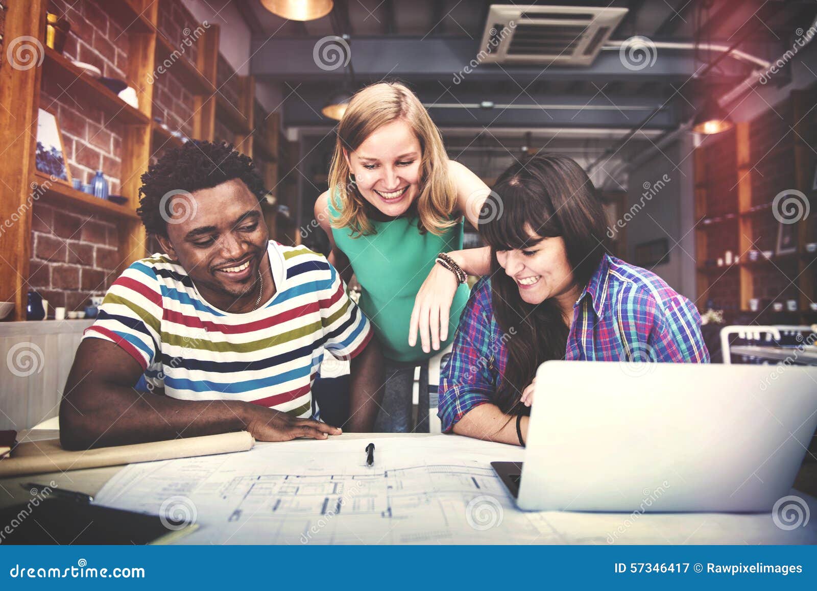 Designer Teamwork Brainstorming Planning Interior Concept Stock Image ...