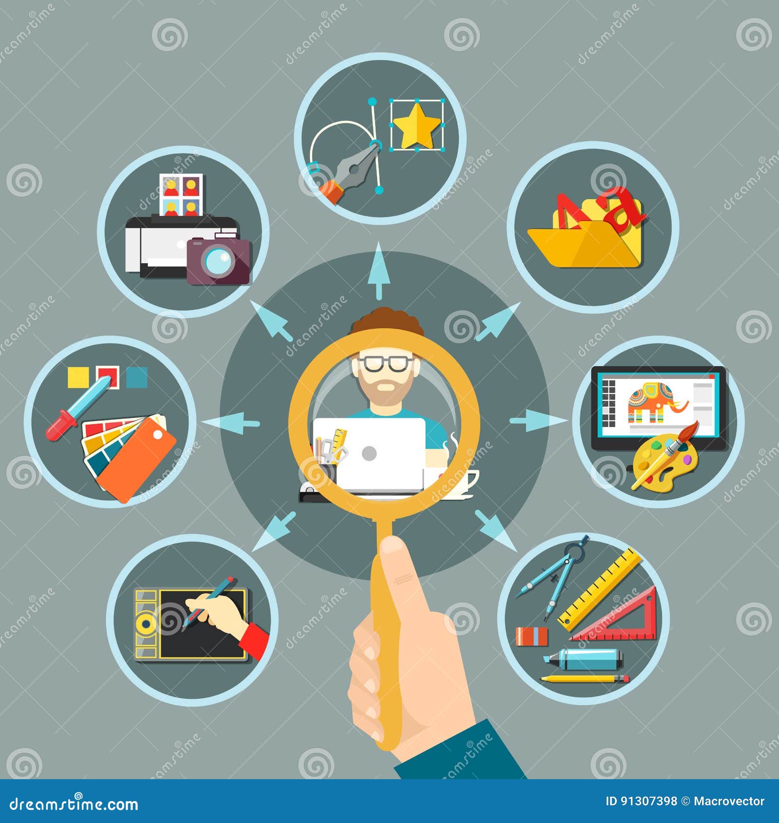 Designer Tools Composition Set Stock Illustrations – 83 Designer Tools ...