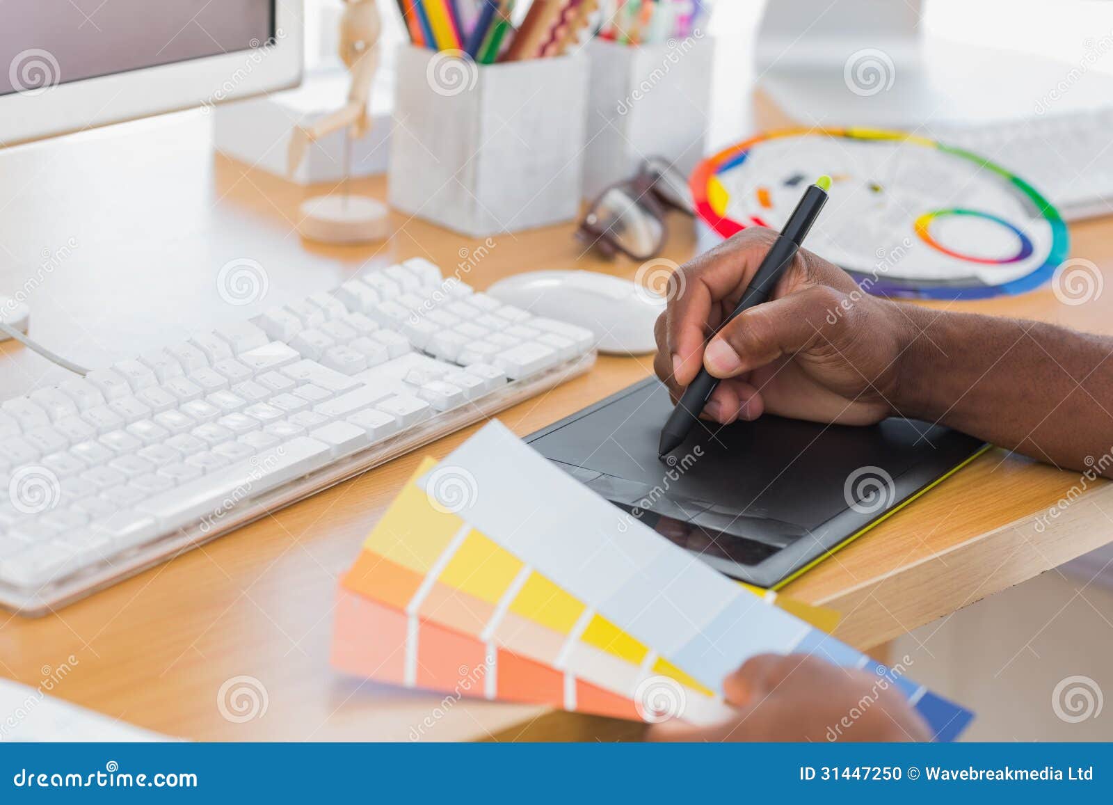 Designer Using Graphics Tablet Stock Photo - Image of agency, indoors ...