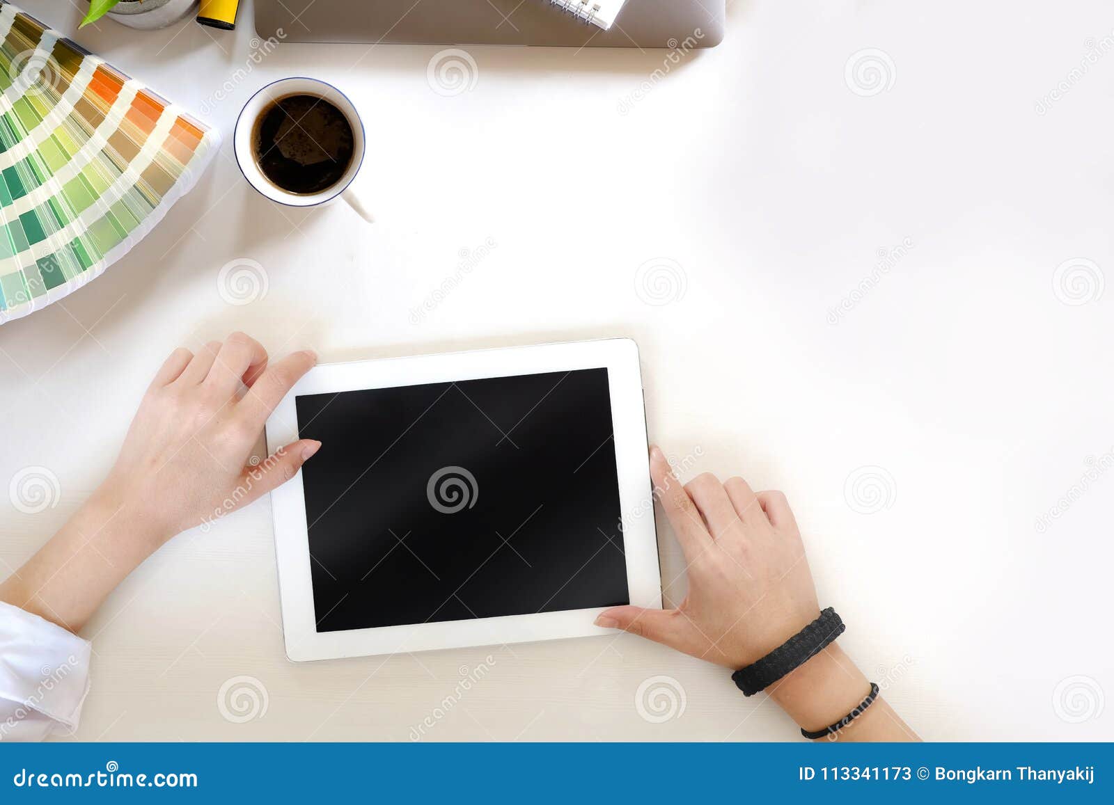 Creative Graphic Designer Using Tablet Stock Image - Image of graphic ...