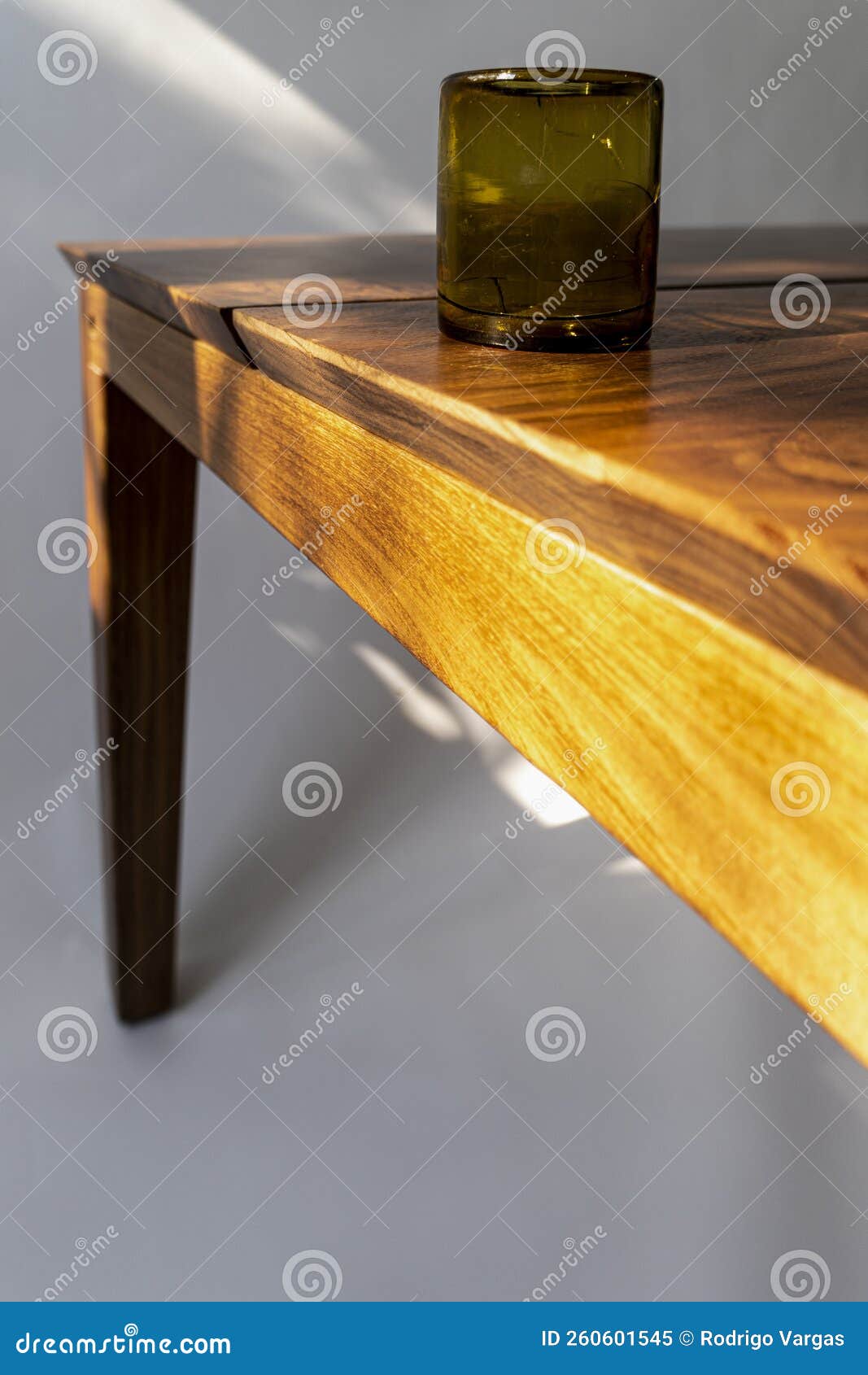 Designer Wood Dining Table, Minimalist and Simple Objects on the Table ...