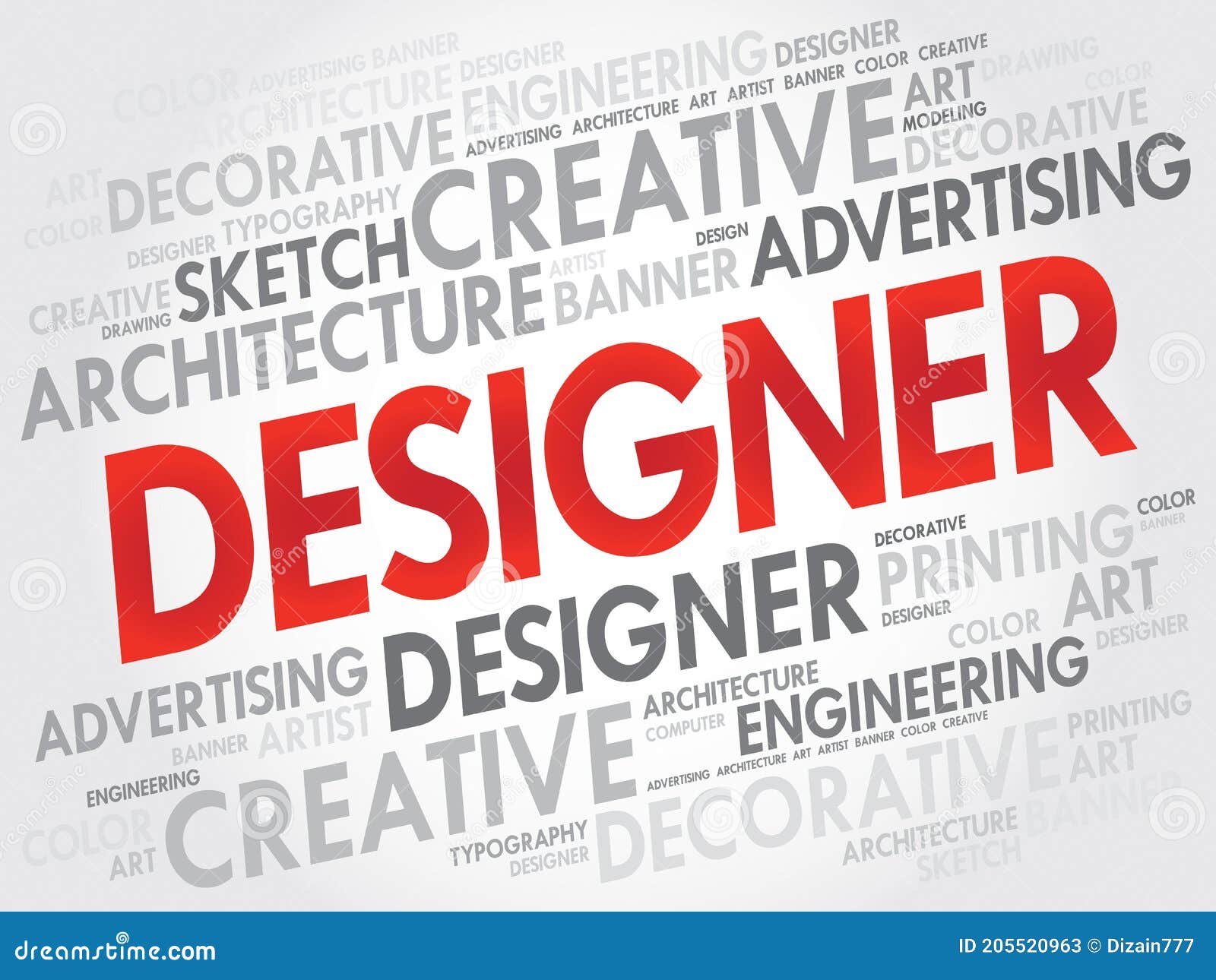 DESIGNER word cloud stock illustration. Illustration of background ...