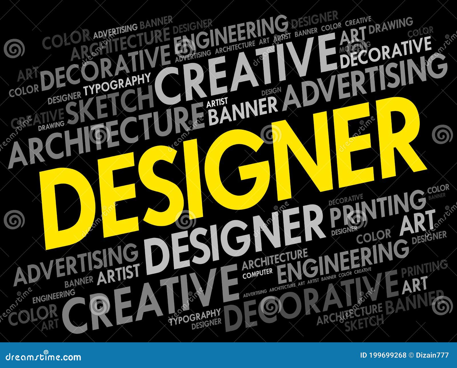 DESIGNER word cloud stock illustration. Illustration of disciplines ...