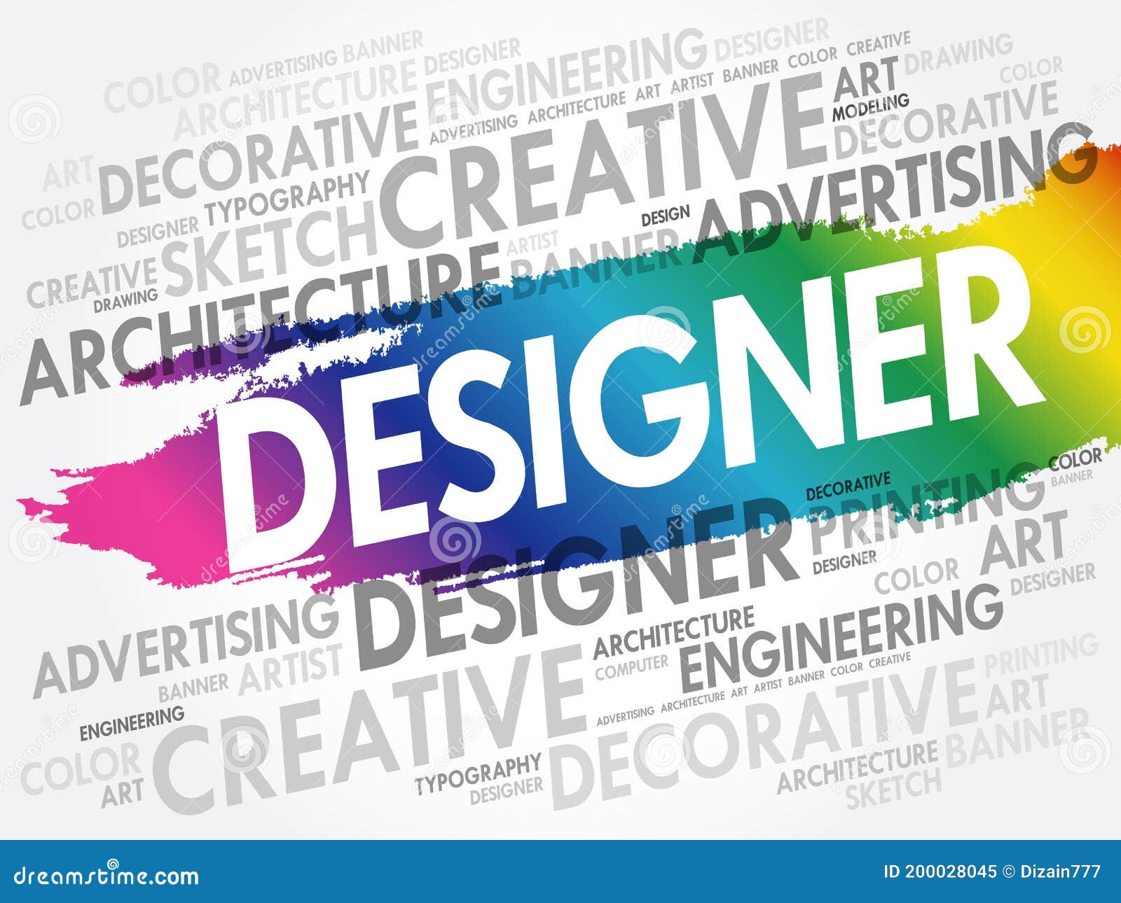 DESIGNER Word Cloud, Creative Concept Stock Illustration - Illustration ...