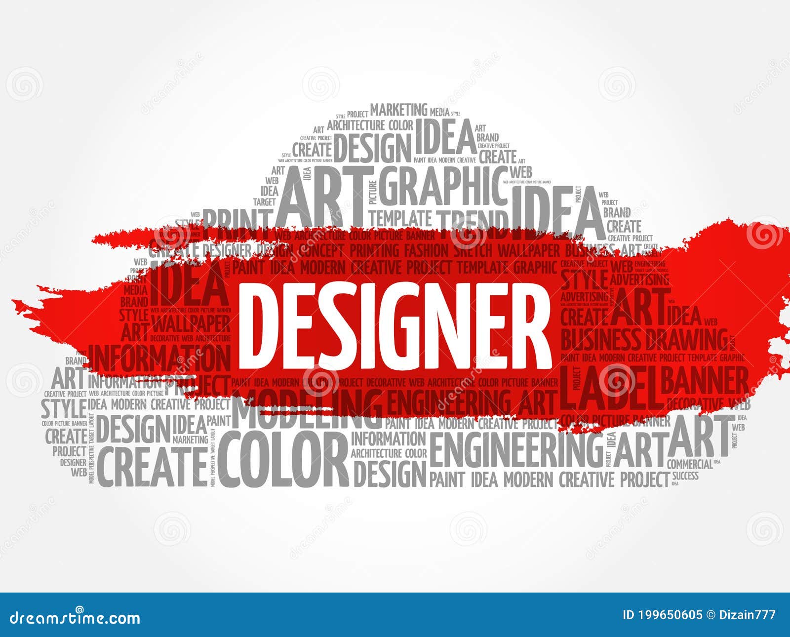 DESIGNER word cloud stock illustration. Illustration of graphic - 199650605