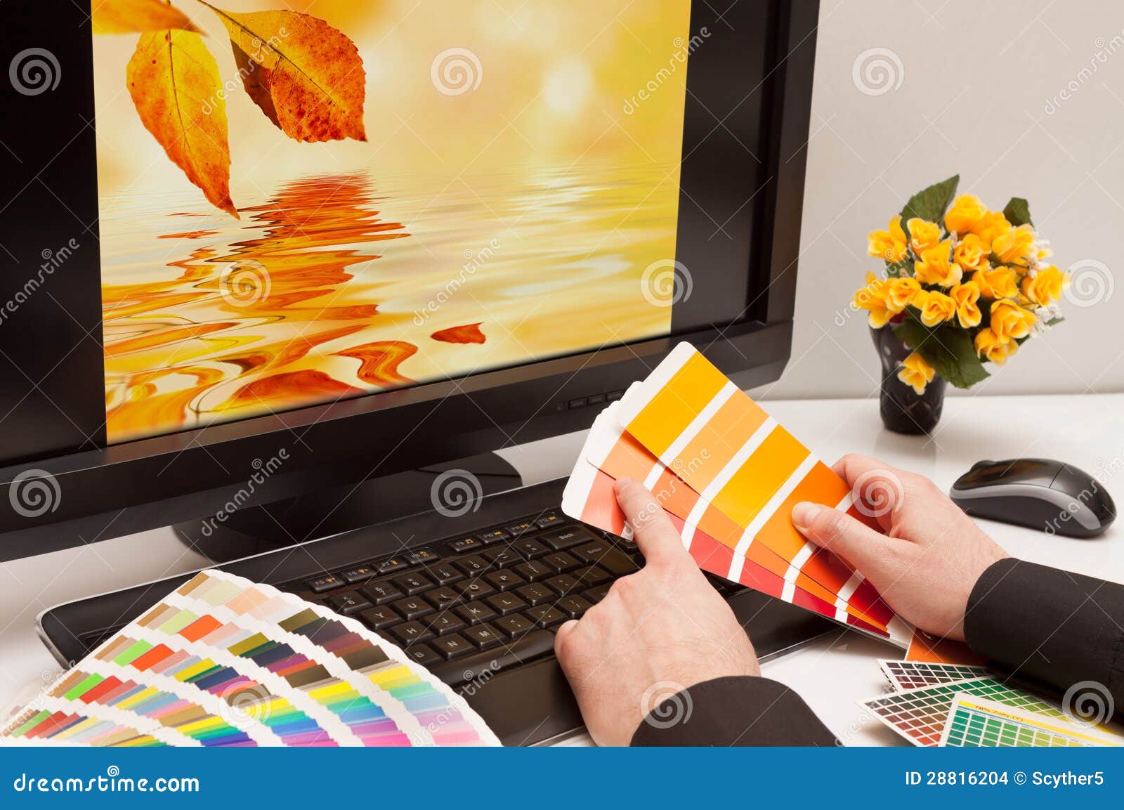 Designer at Work. Color Samples Stock Photo - Image of graphic, drawing ...