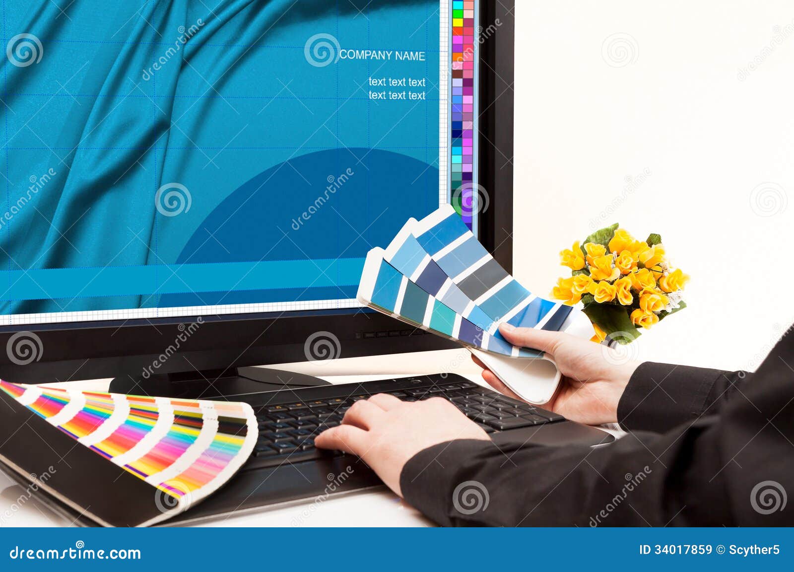 Designer at Work. Color Samples Stock Image - Image of catalogue ...