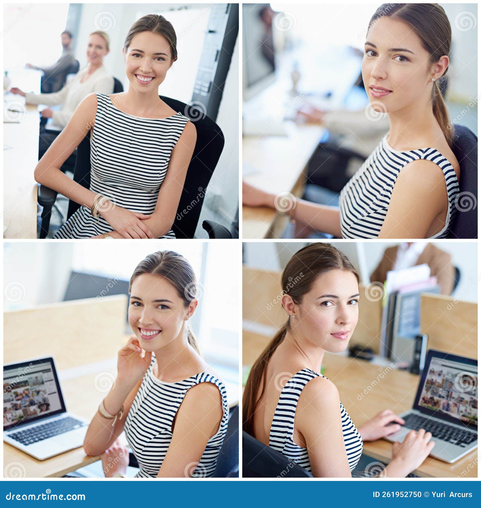 Designer at Work. Composite Portrait of a Young Office Worker Sitting ...