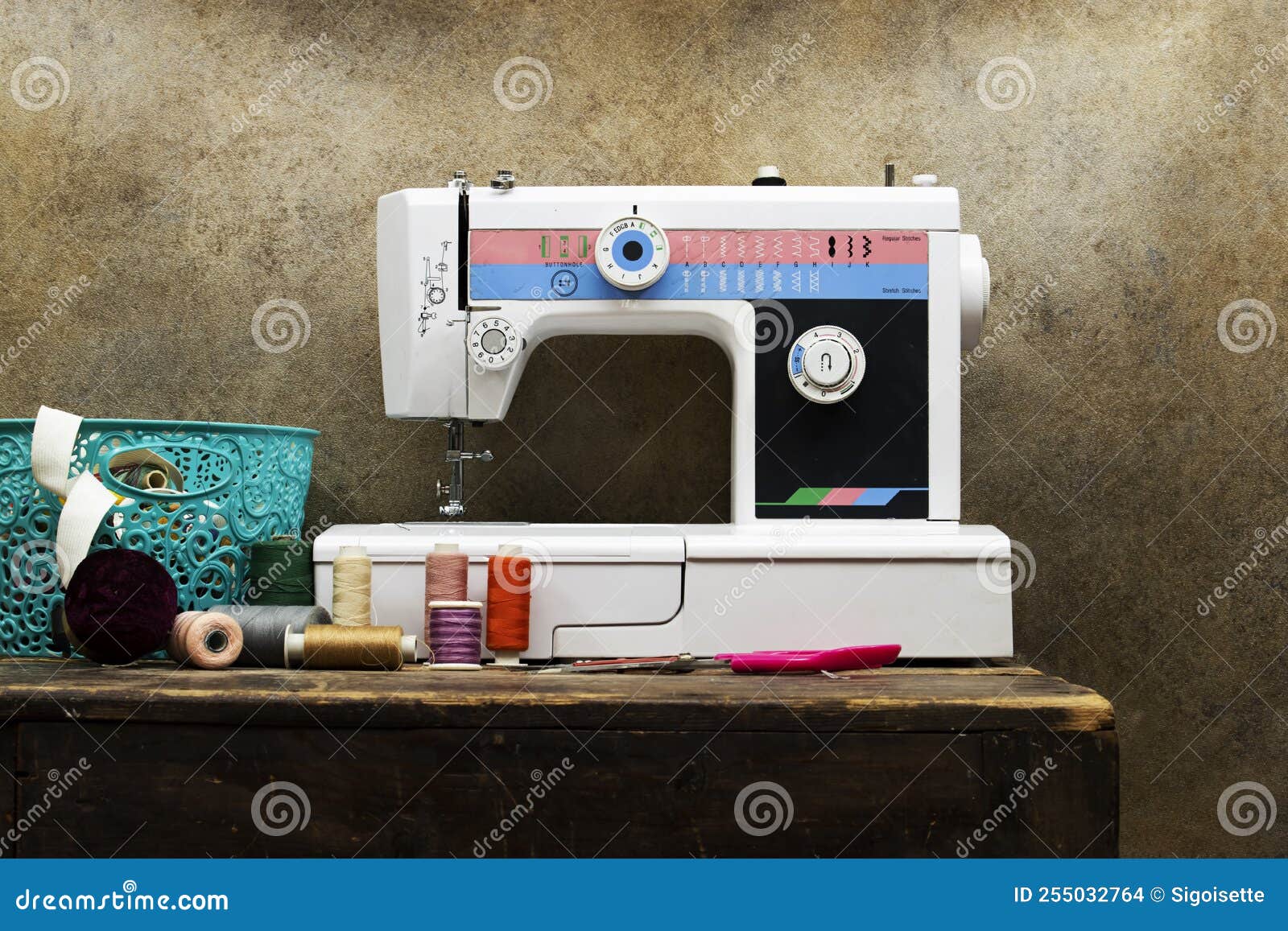 Designer Work Place Sewing Machine in Office Stock Photo - Image of ...