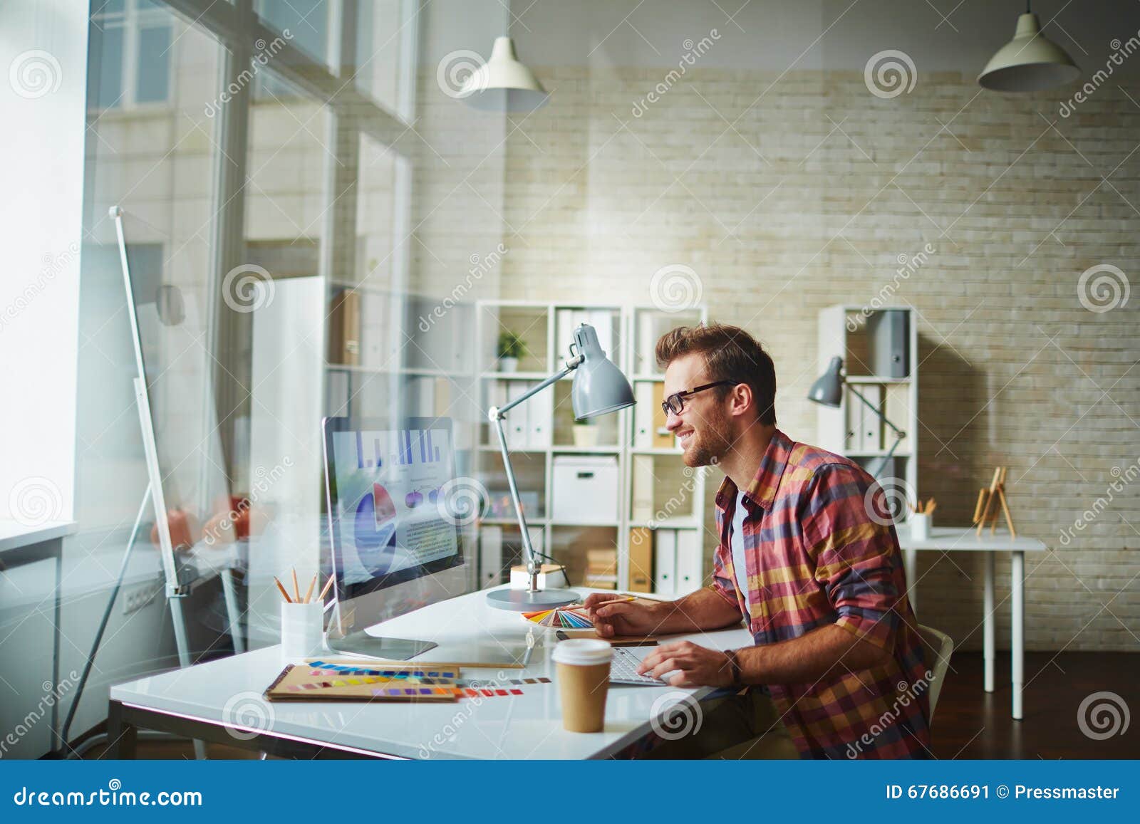 Designer at work stock image. Image of adult, working - 67686691