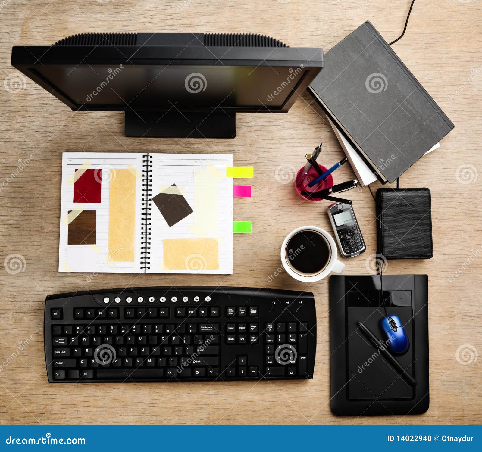 Designer working desk stock photo. Image of colorful - 14022940