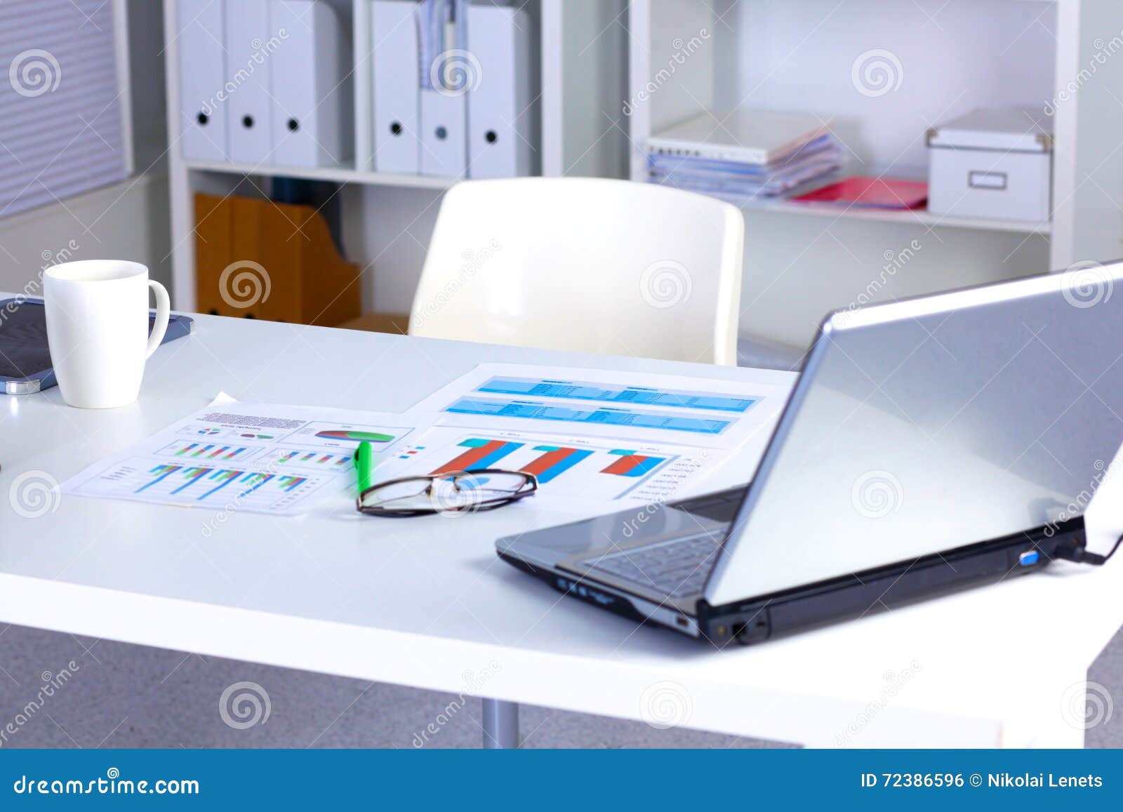Designer Working Place with Computer and Paperwork Stock Photo - Image ...