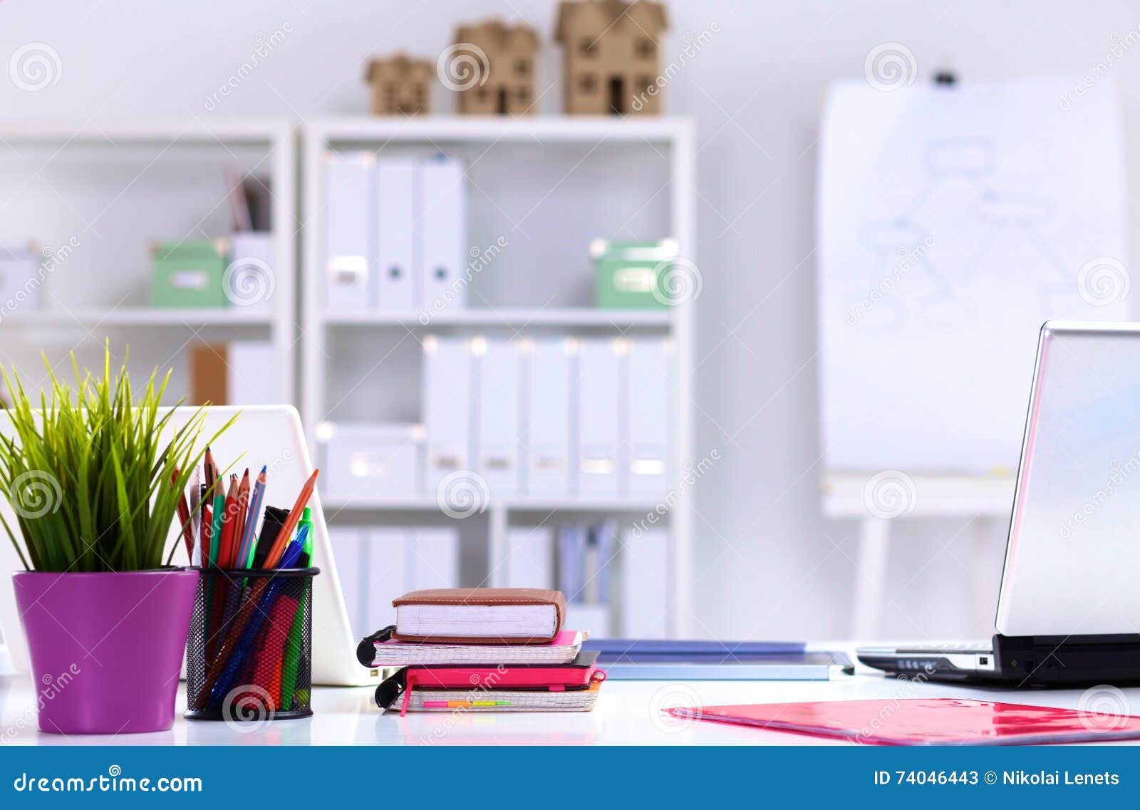 Designer Working Place with Computer and Paperwork Stock Image - Image ...