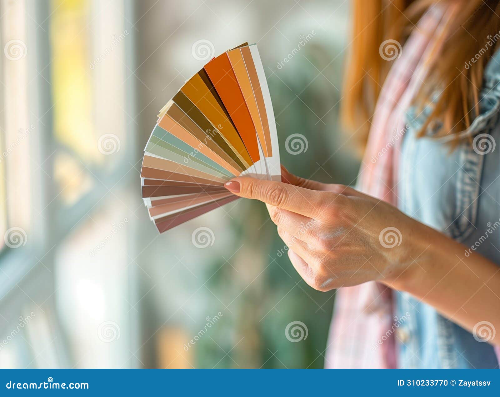 Designer Works with Pantone Scale in Art Studio. Stock Photo - Image of ...