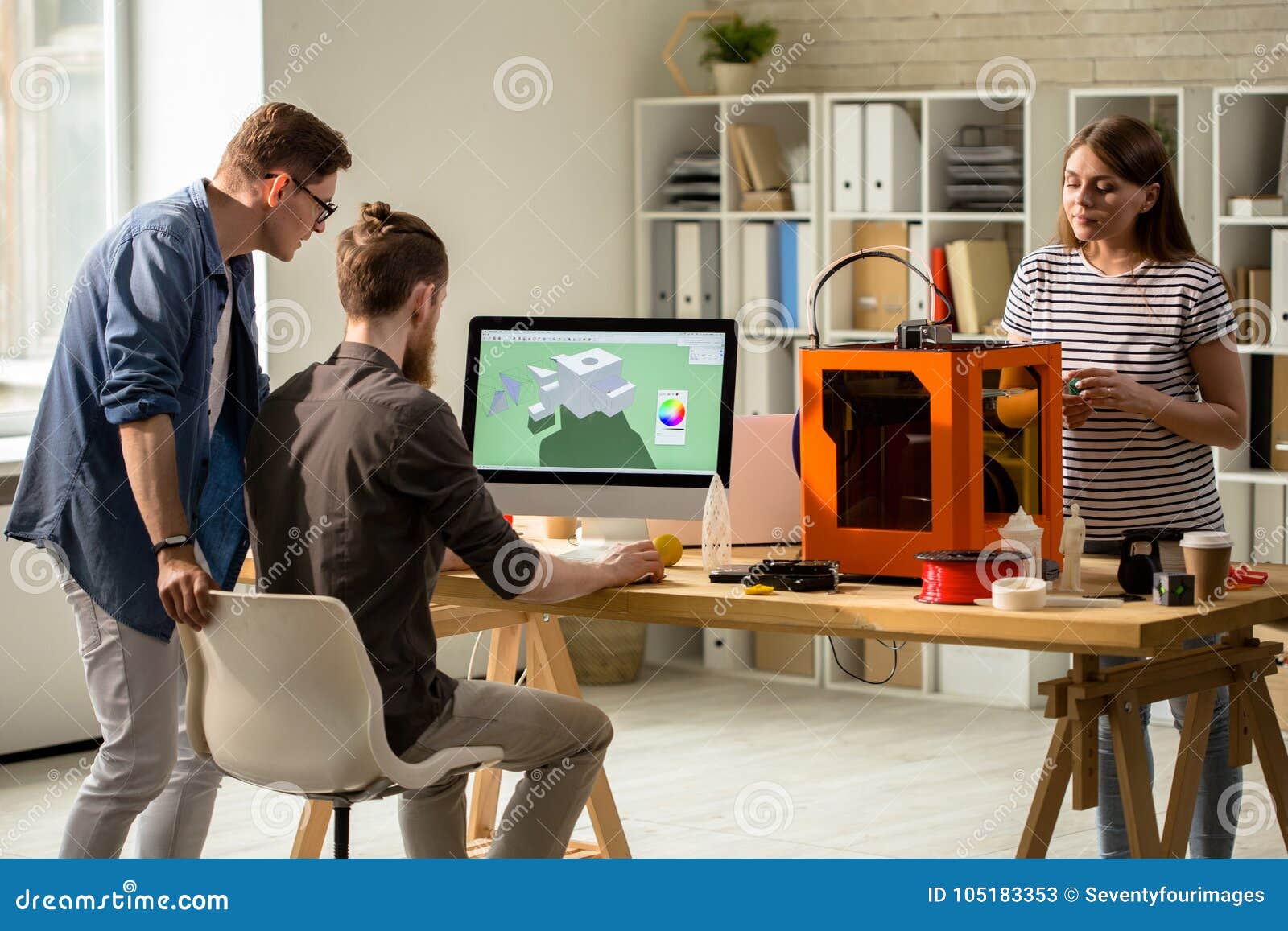 Designers Creating Digital 3D Model for Printing Stock Image - Image of ...